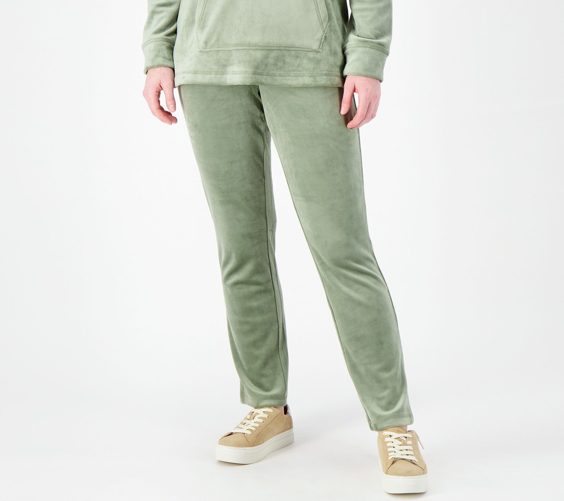  As Is Isaac Mizrahi Live Soho Petite Double Faced Velour Pant QVC