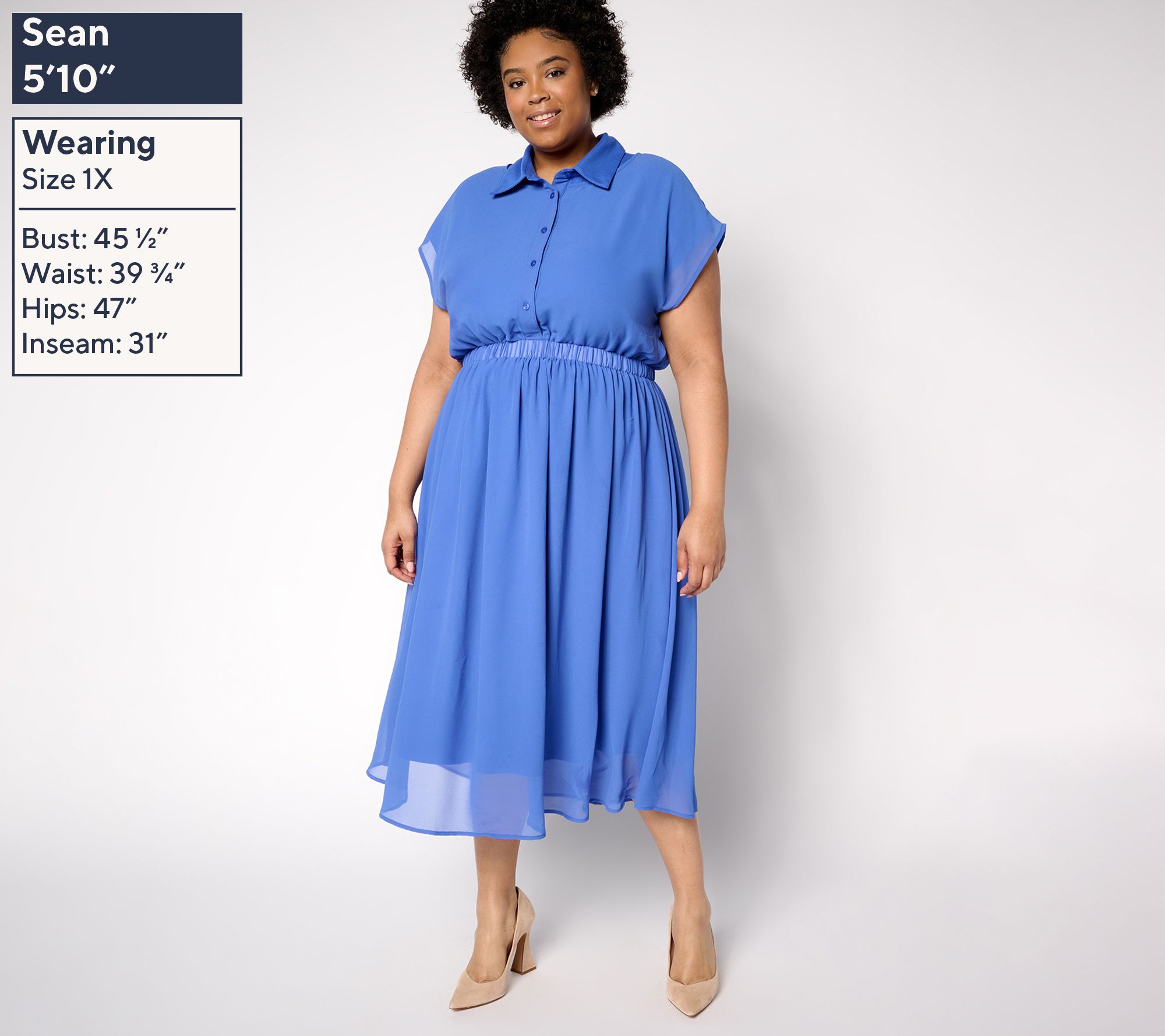 by Stacy London Knit Jersey Dress with Chiffon Overlay - QVC.com