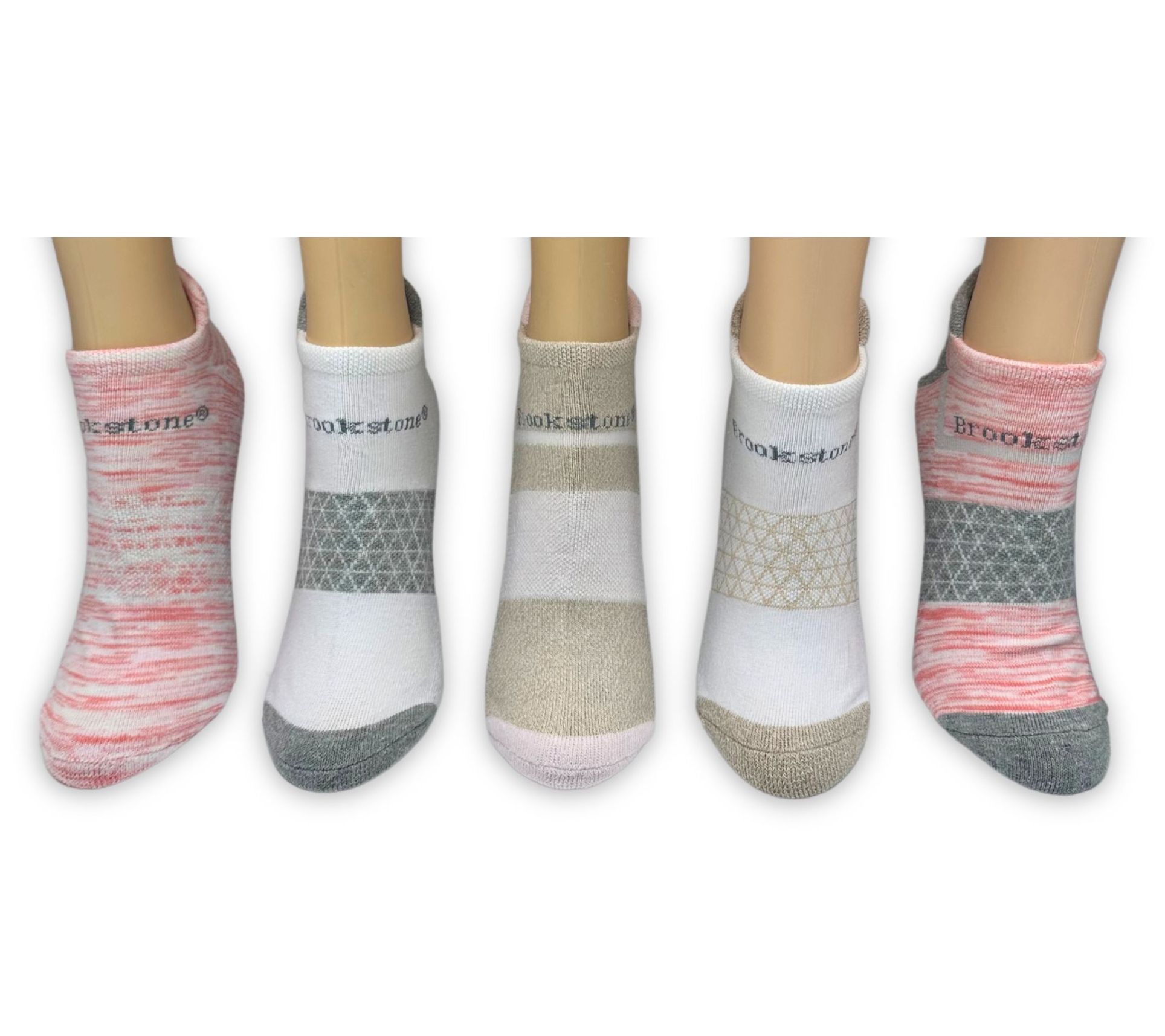 Brookstone Ladies' Set of 5 No-Show Socks with Arch Support - QVC.com