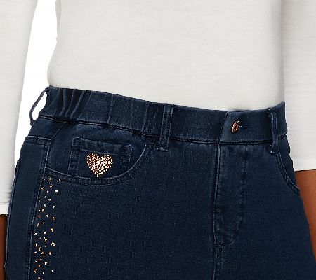 "As Is" Quacker Factory Regular DreamJeannes Copper Crush Boot Cut Pant ...