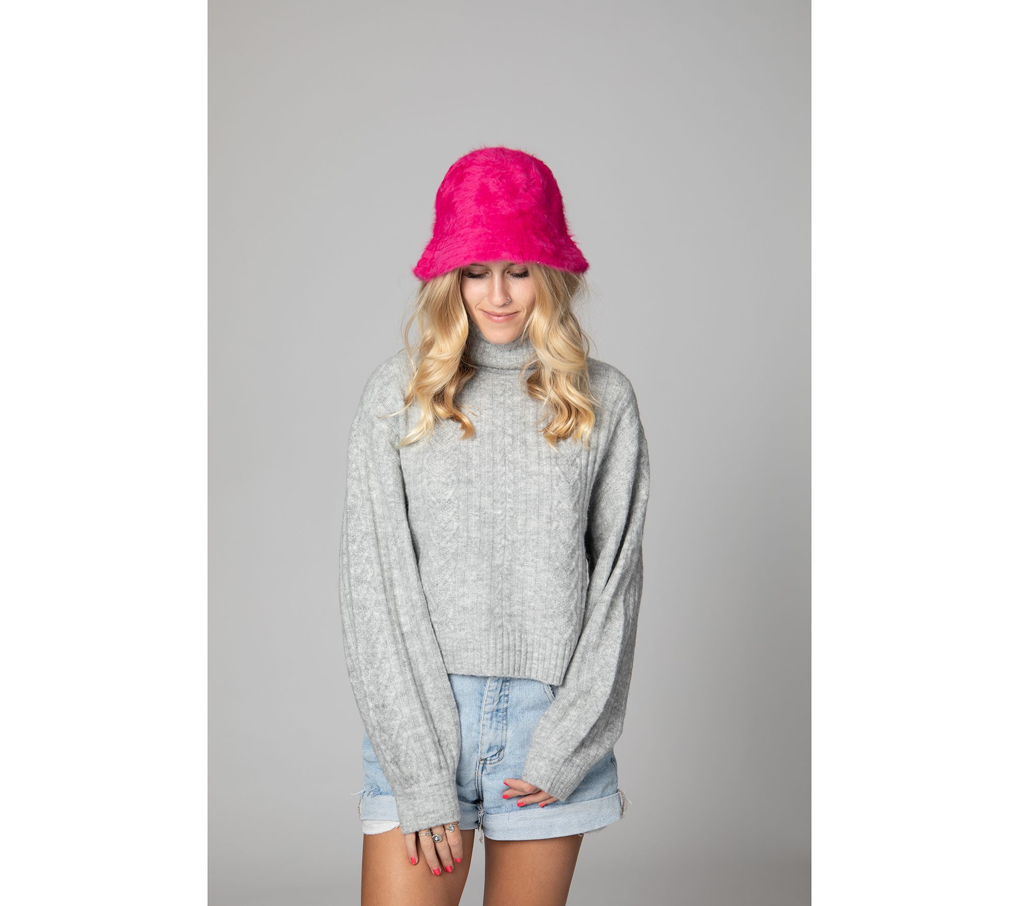 Trina by Trina Turk Faux Angora Relaxed Fit Bucket Hat - QVC.com
