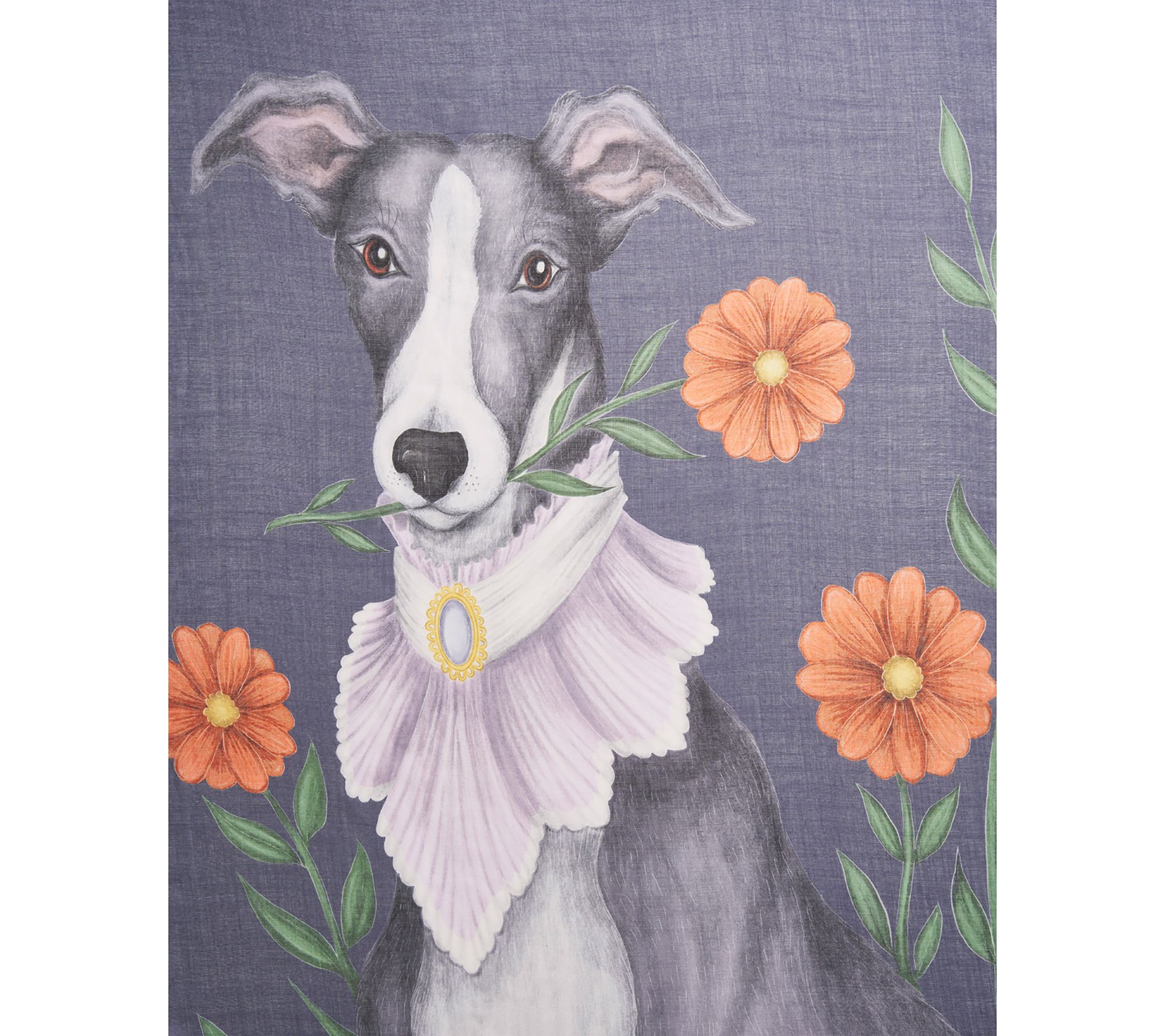 Fable England Catherine Rowe Pet Portraits Printed Scarf - QVC.com