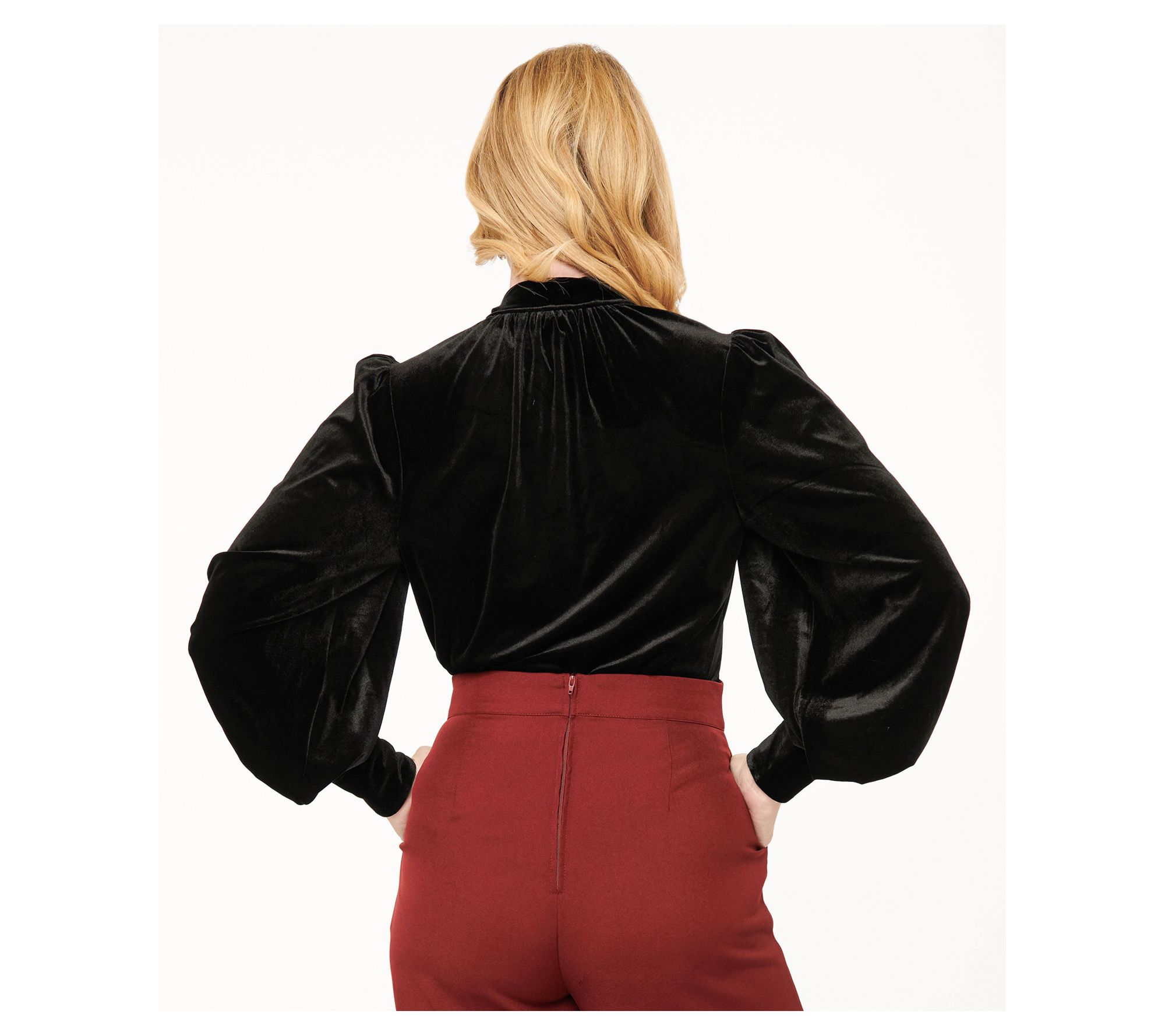 Unique Vintage Blouson Sleeve Bow Neck Blouse - QVC.com