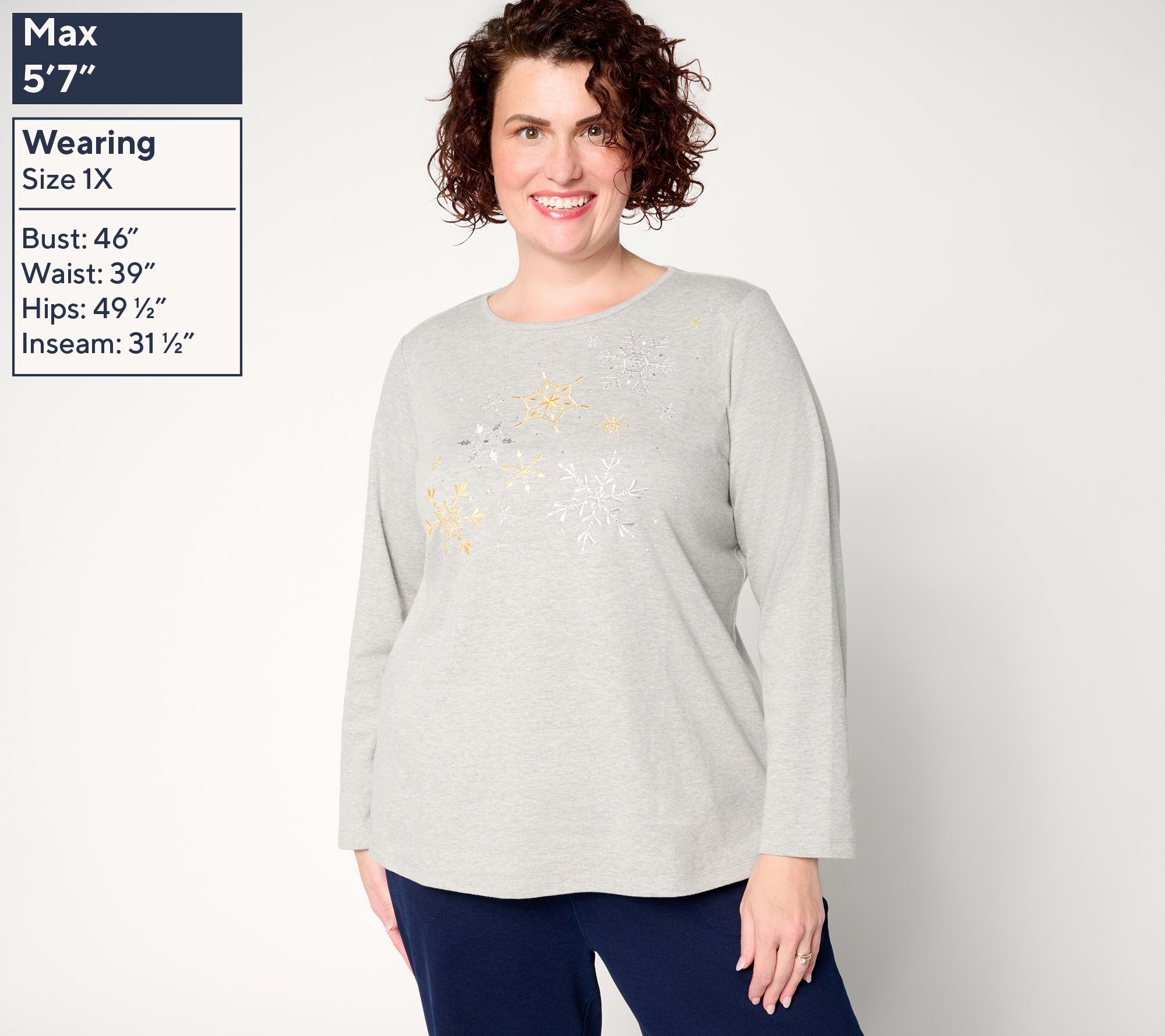 Quacker Factory Blizzard Long Sleeves Top - QVC.com