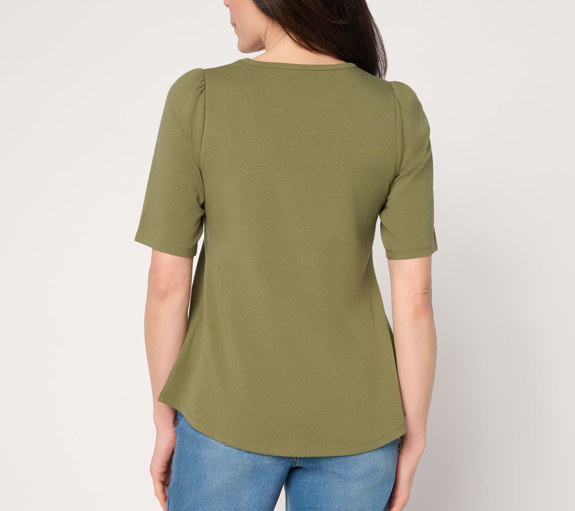 Ree by The Pioneer Woman Essentials Elbow Sleeve Knit Tunic Top - QVC.com