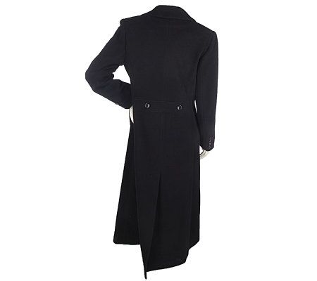 Anne Klein Full Length Wool Coat with Notch Collar - QVC.com