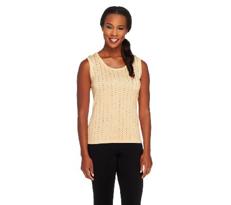 Joan Rivers Sequin Embellished Knit Tank - QVC.com