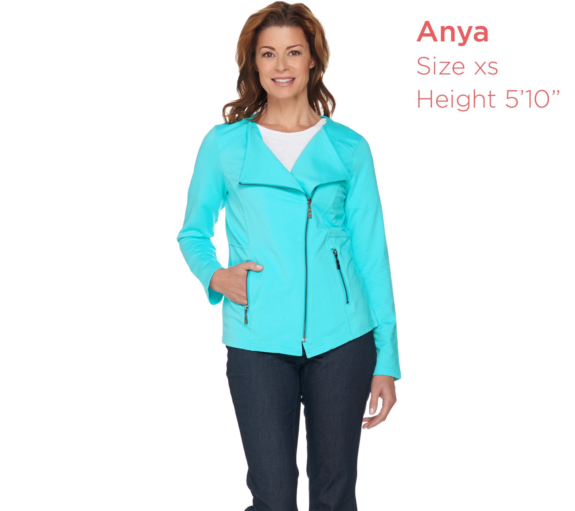 "As Is" Belle by Kim Gravel Knit Motorcycle Jacket - QVC.com