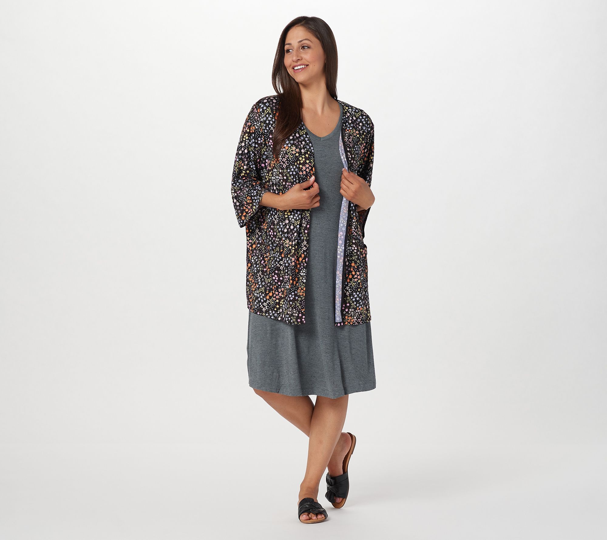 "As Is" Cuddl Duds Cool & Airy Patch Pocket Open- Front Wrap - QVC.com