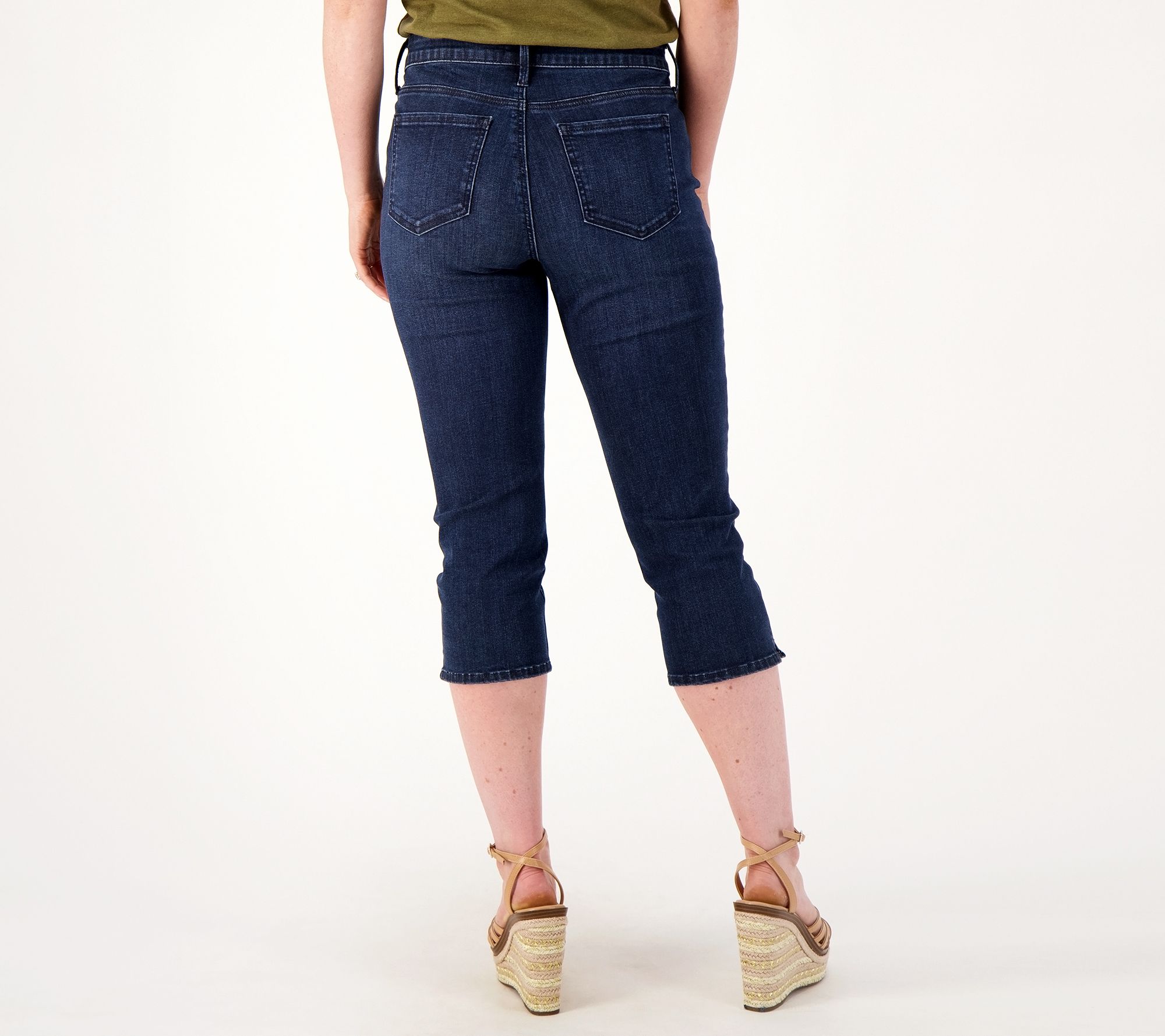"As Is" NYDJ Curves 360 Slim Straight Capri Jeans- Mesquite - QVC.com