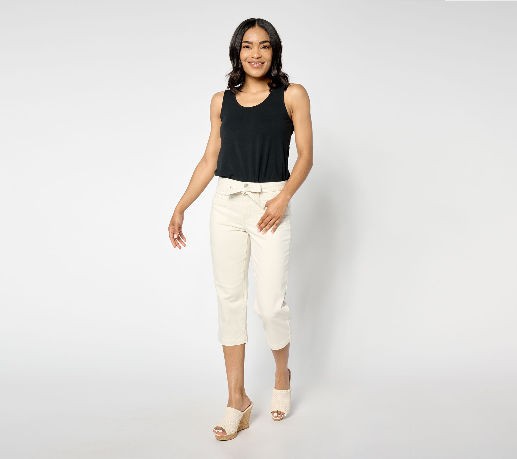 nicole by Nicole Miller Soho High Rise Straight Leg Capri - QVC.com