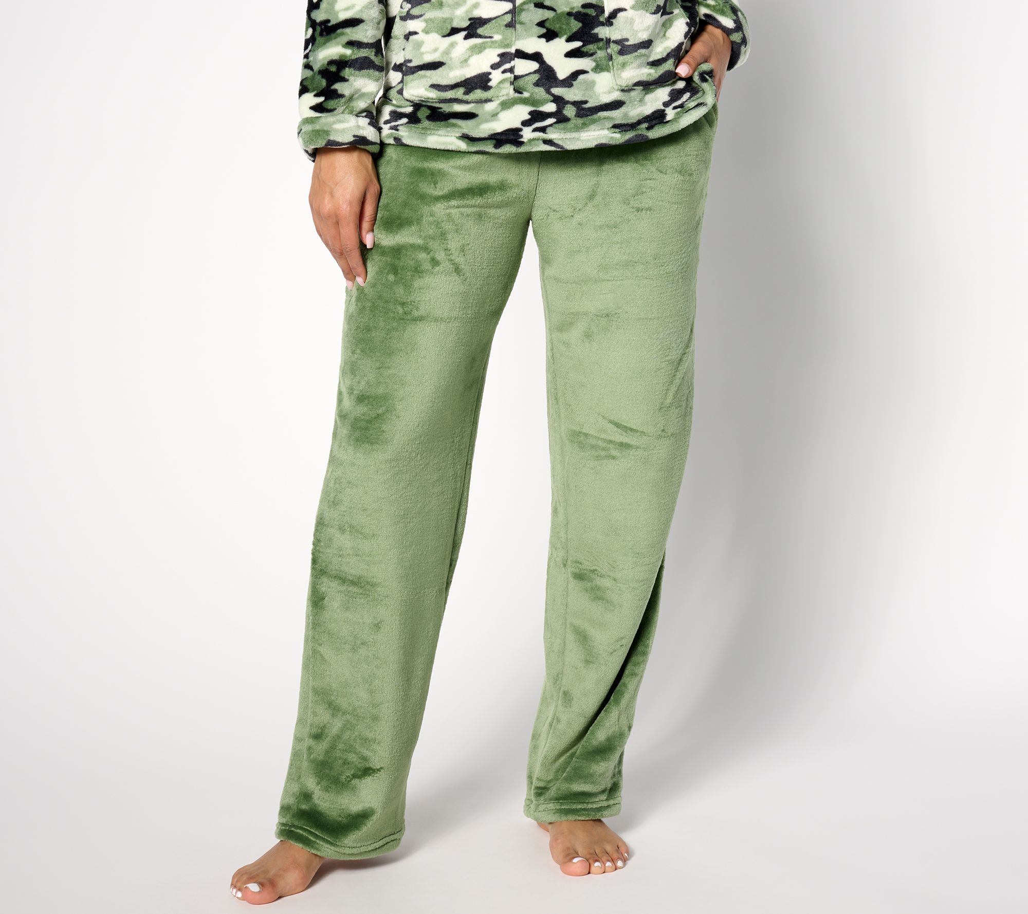 "As Is" MUK LUKS Textured Sherpa Straight Leg Lounge Pant - QVC.com