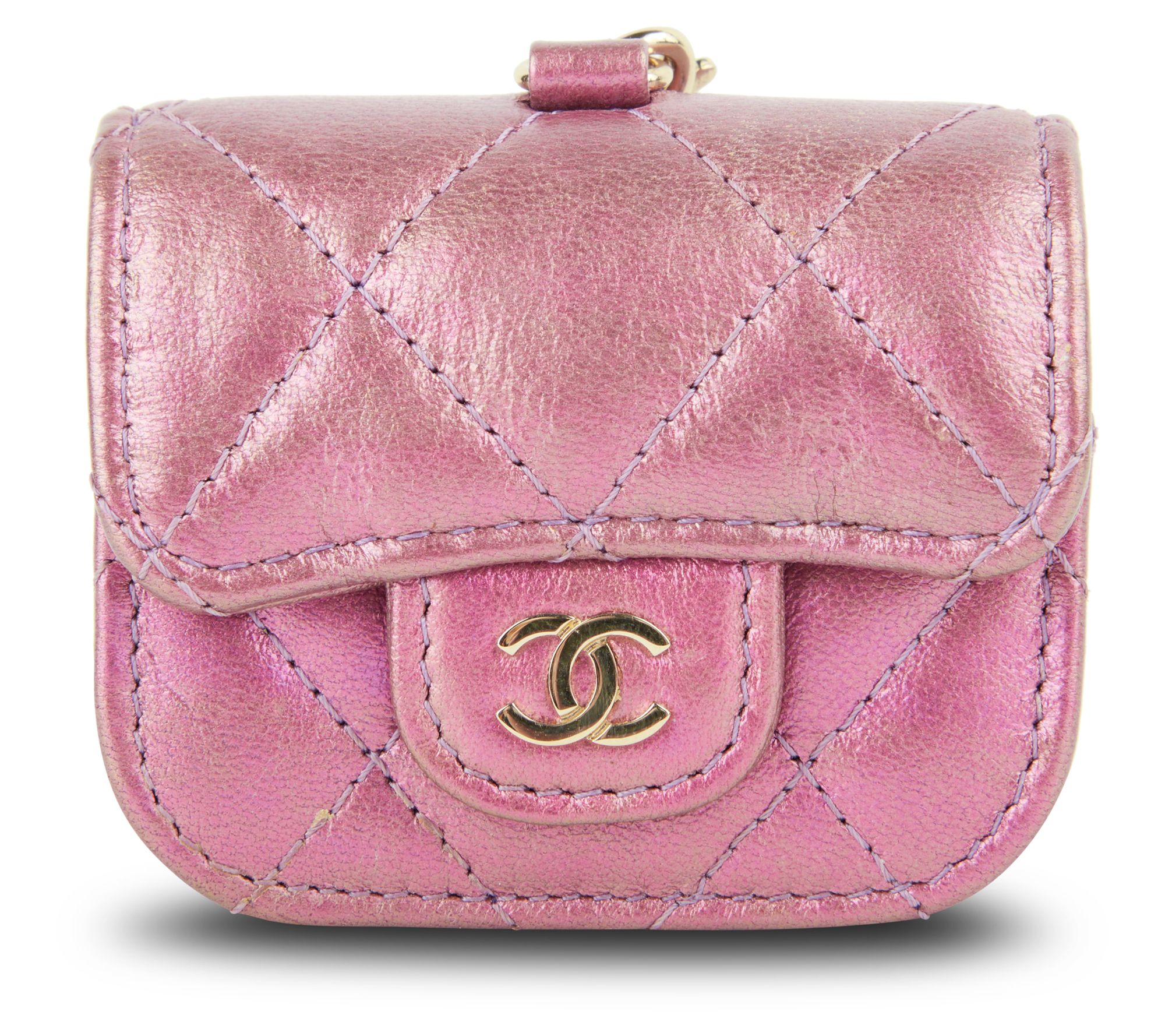 Pre-Owned Chanel Airpod Pro Shoulder Bag Purple - QVC.com