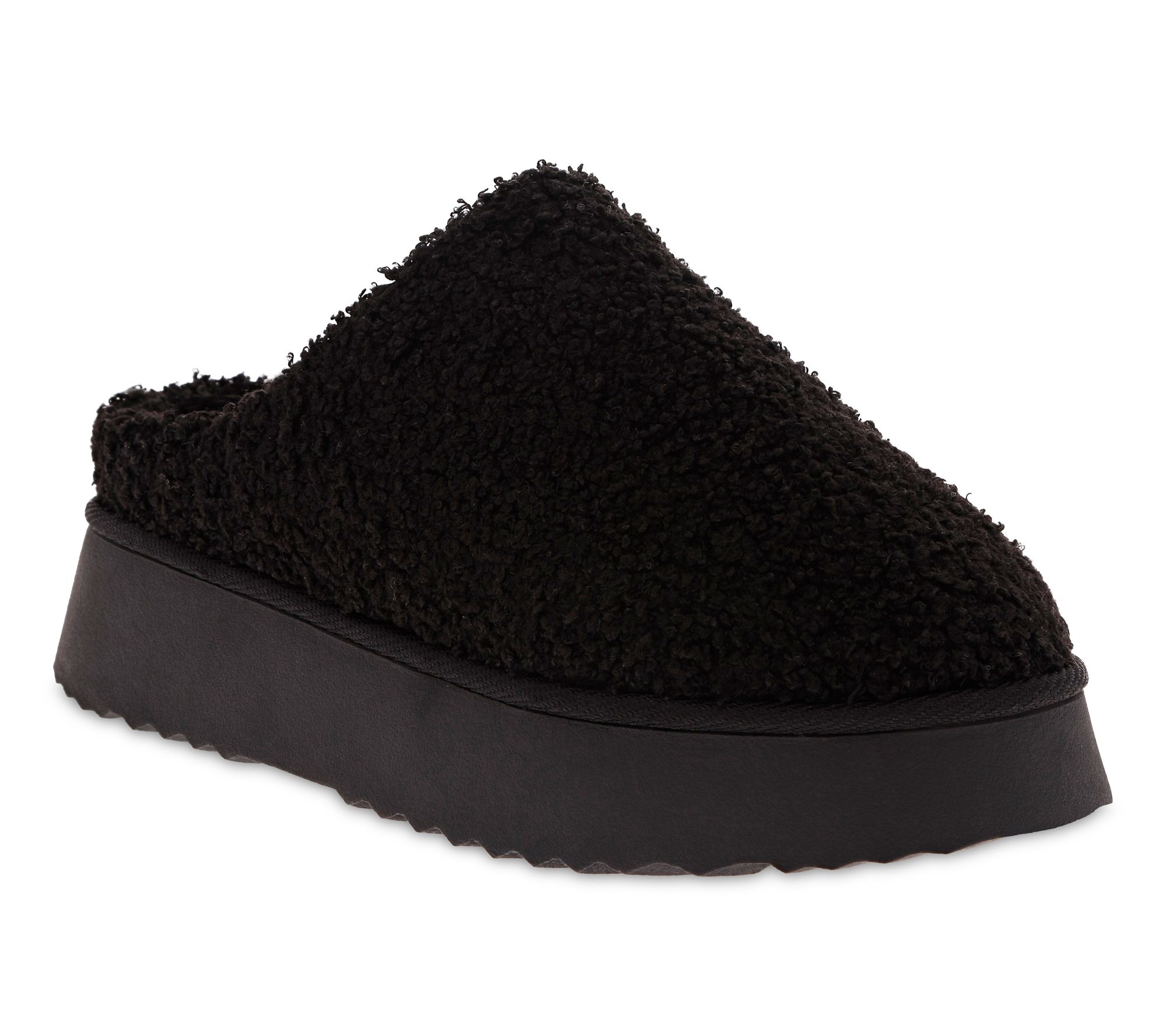 MIA Shoes Plush Shearling Platform Slippers - Icee - QVC.com