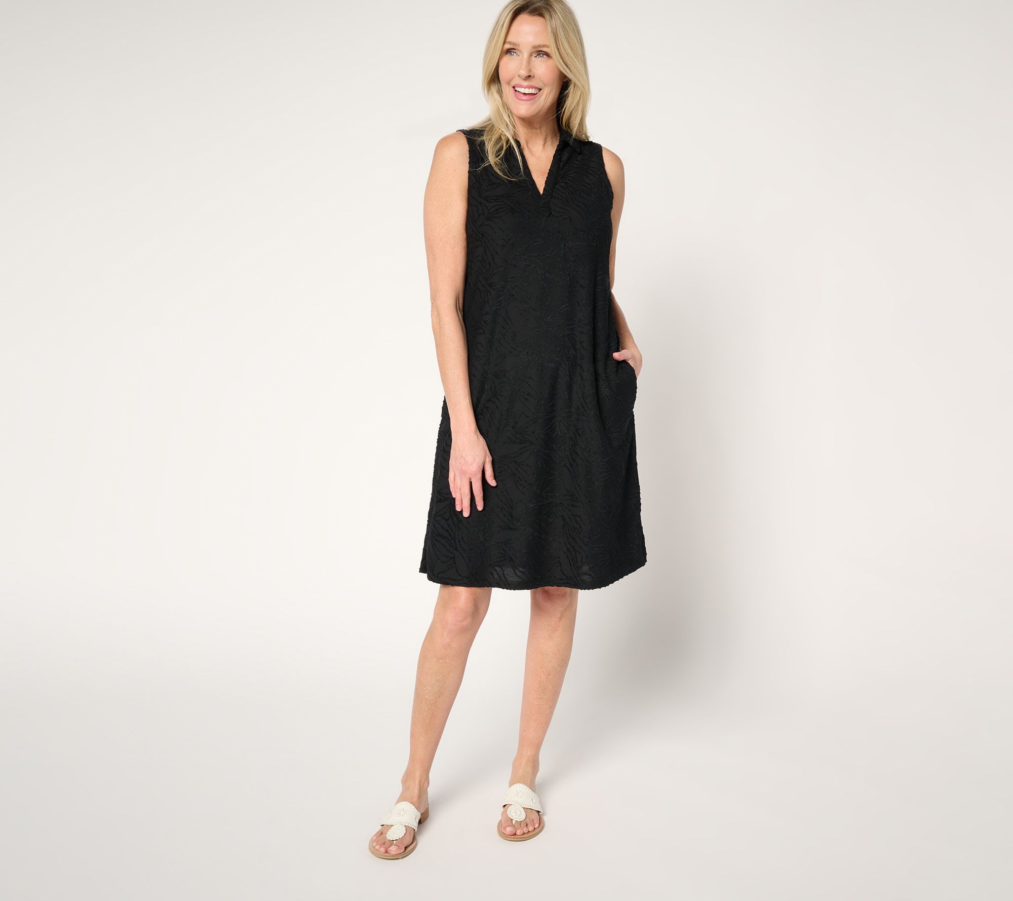 Susan Graver Soleil Petite Jacquard Terry Dress - QVC.com