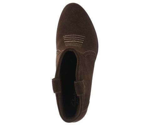 Clarks Suede Boots with Stitch Detail - QVC.com