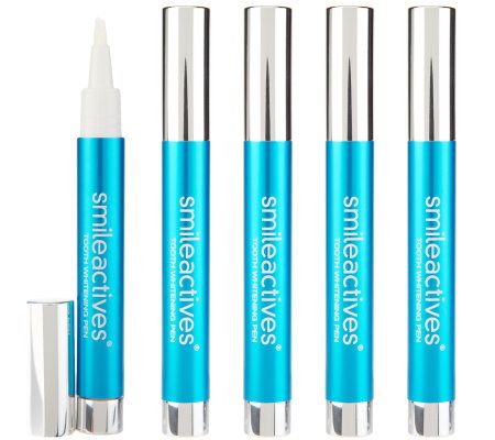 Smileactives Holiday Set of Five Teeth Whitening Pens - QVC.com
