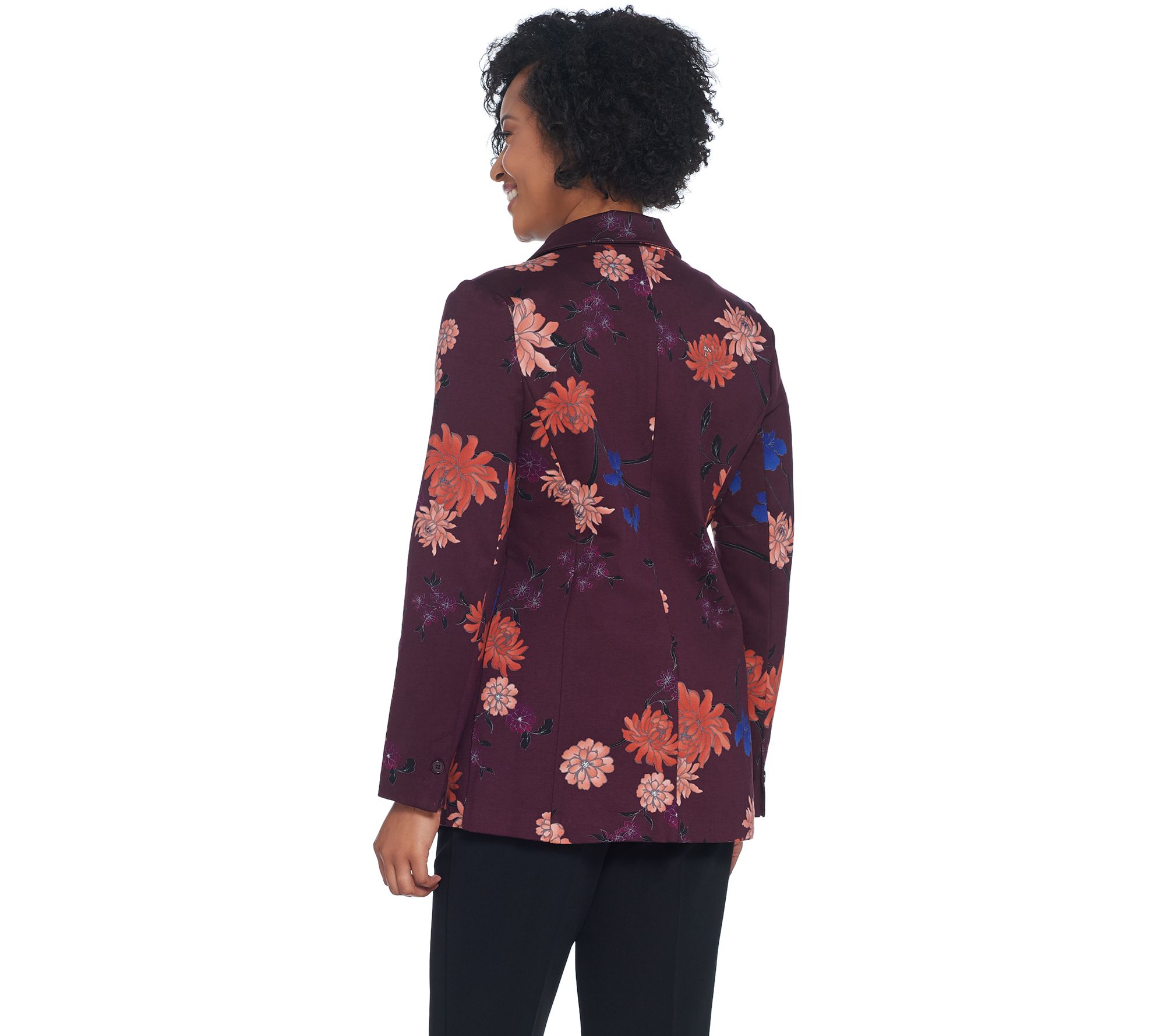 "As Is" Kelly by Clinton Kelly Ponte Floral Printed Blazer - QVC.com