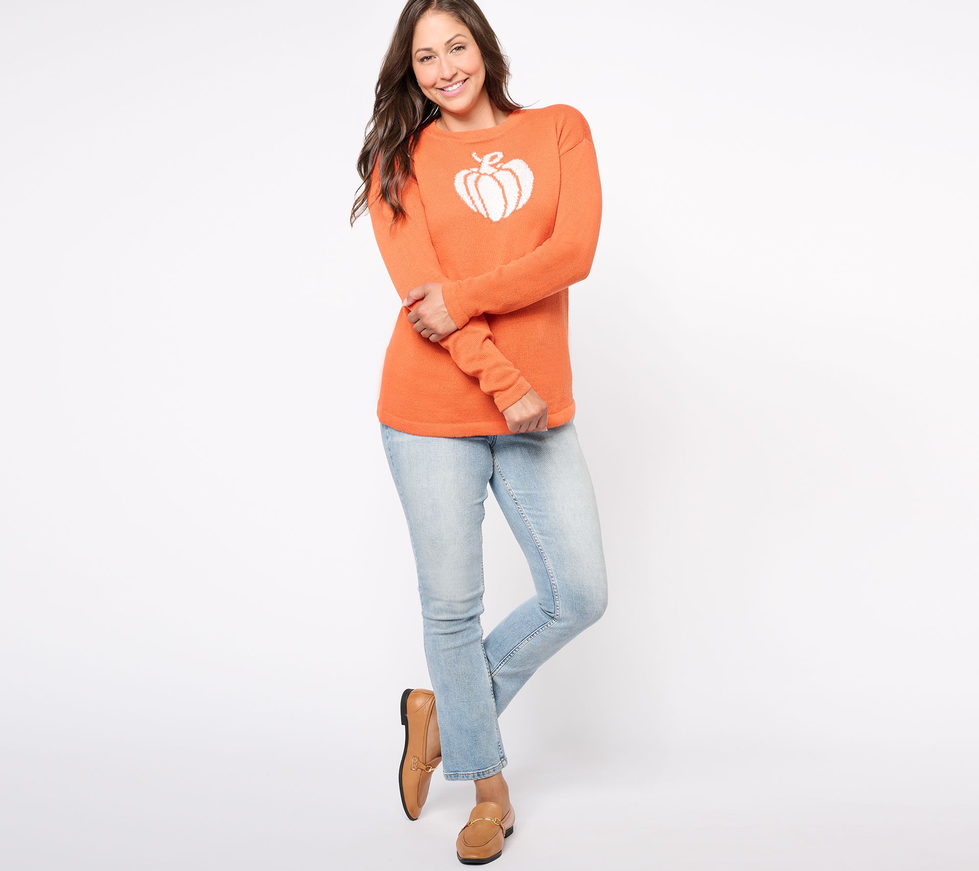 Quacker Factory Encrusted Sequin Intarsia Fall Motifs Sweater - QVC.com