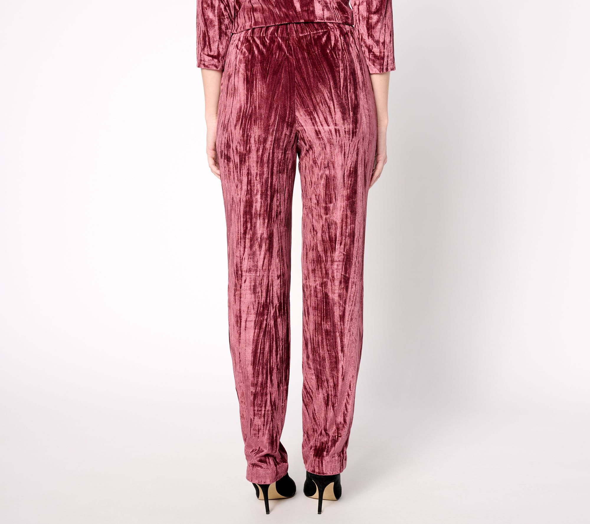 Isaac Mizrahi Live! Regular Crushed Velvet Straight-Leg Pants - QVC.com