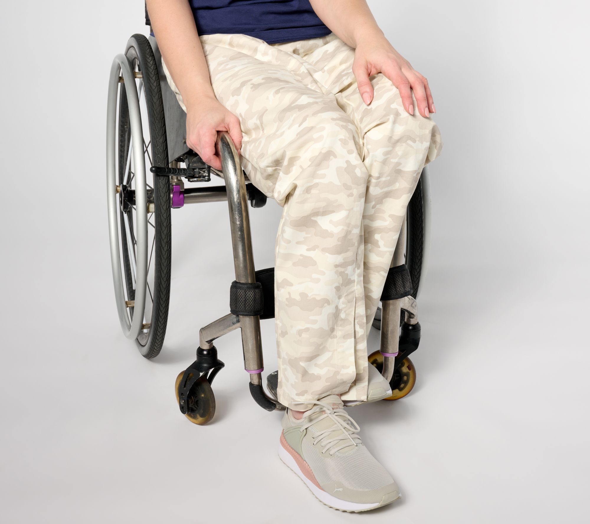 "As Is" Denim & Co. Adaptive EasyWear Twill Pant Wheelchair Fit - QVC.com