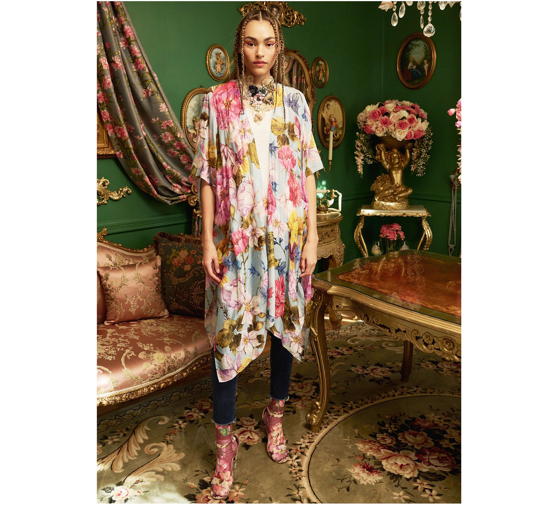 Aratta Roman Holiday Beaded Kimono - QVC.com