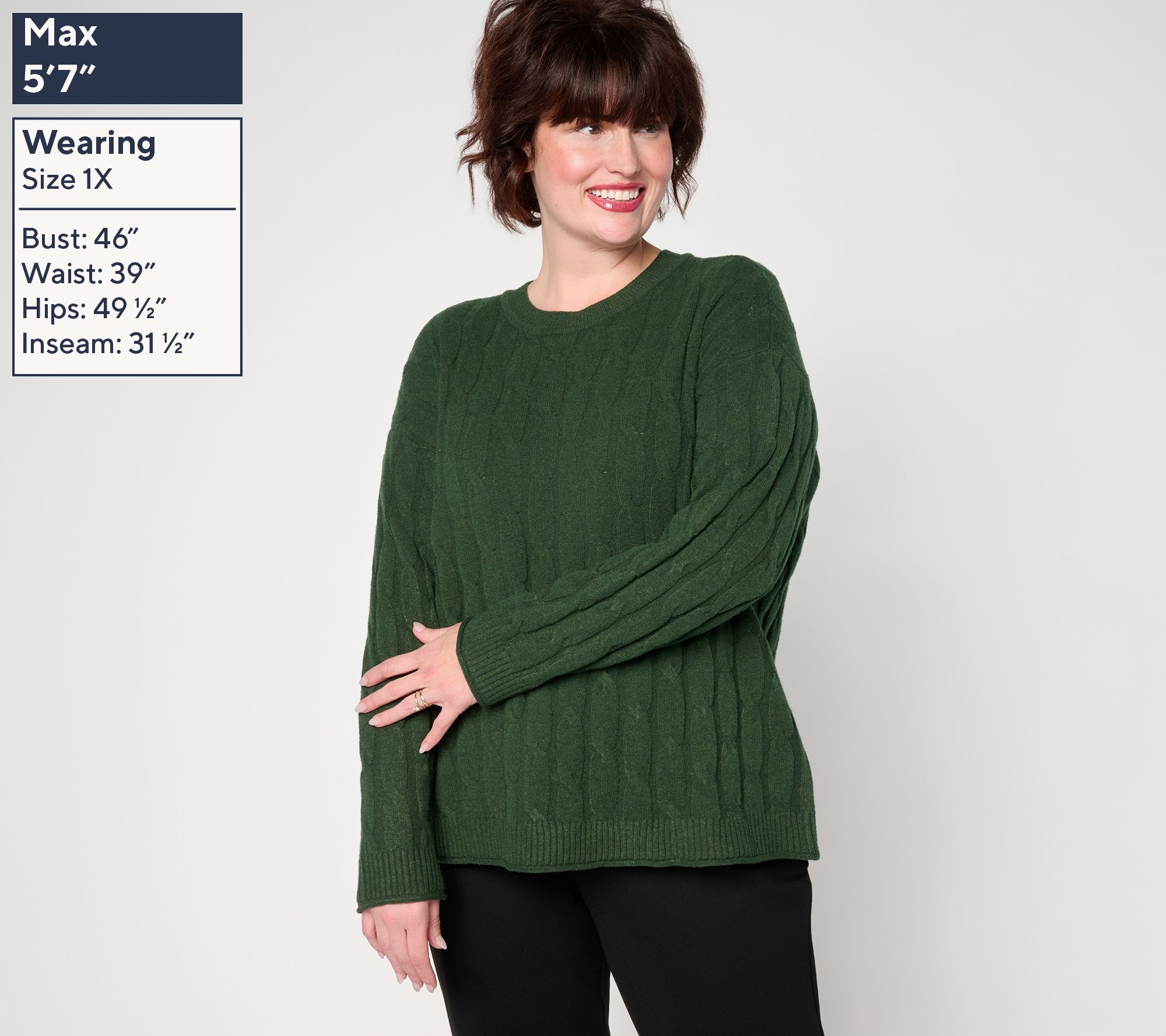 BEAUTIFUL by Lawrence Zarian The Christine Cable Stitch Sweater - QVC.com