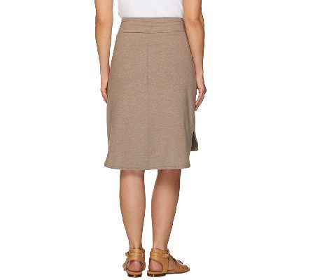LOGO Lounge by Lori Goldstein Elastic Waist Skirt with Pockets - QVC.com