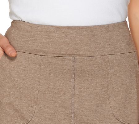 LOGO Lounge by Lori Goldstein Elastic Waist Skirt with Pockets - QVC.com