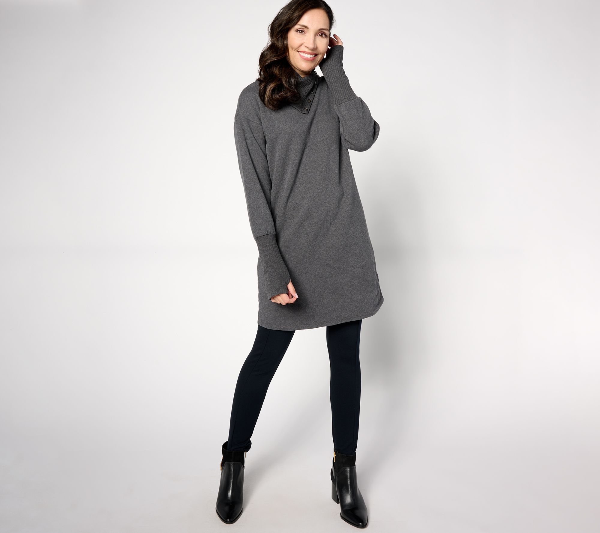 Studio Park x Shawn Killinger Petite Sweatshirt Dress - QVC.com