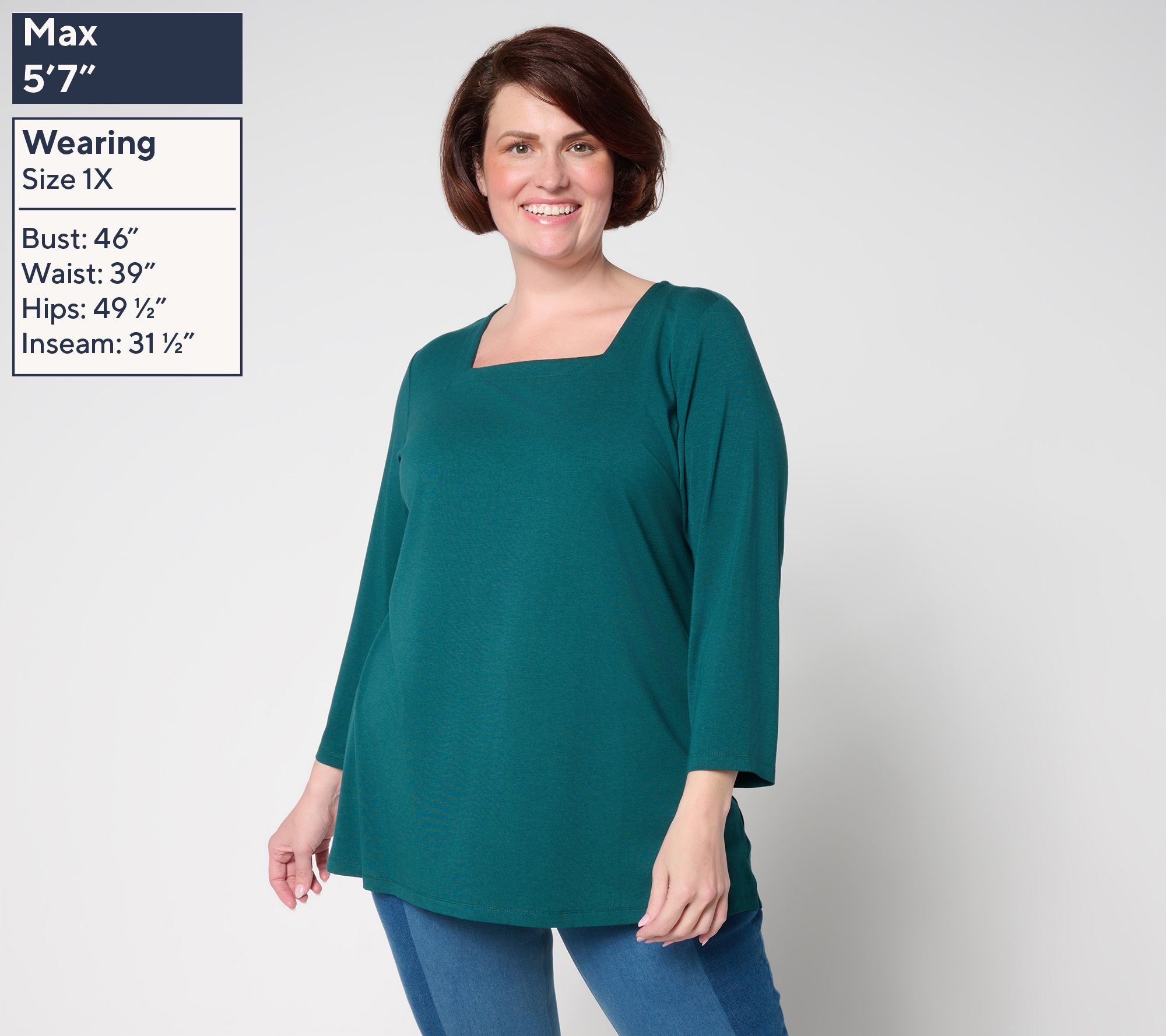 Denim & Co. Essentials Regular So Soft Jersey Tunic - QVC.com