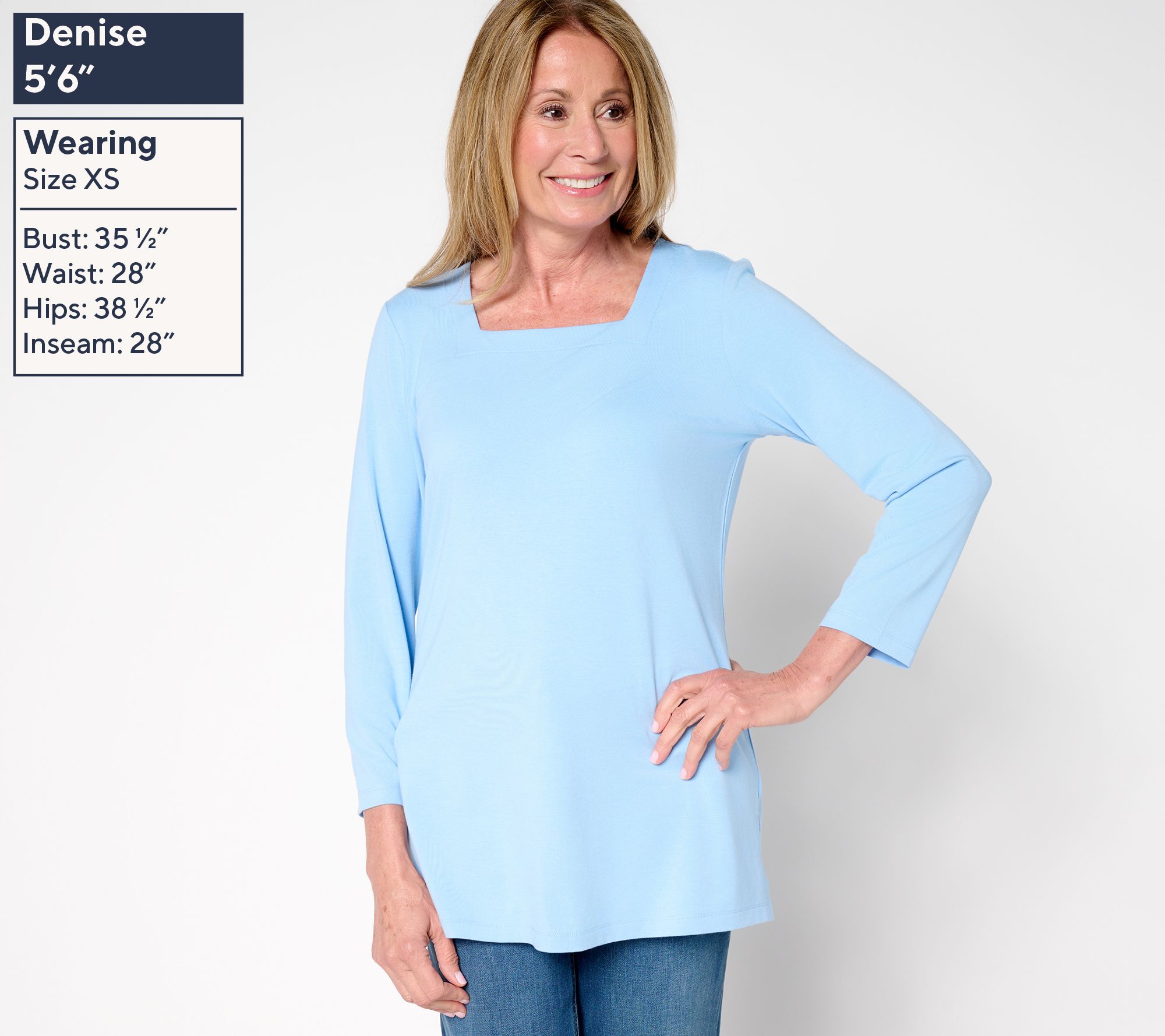Denim & Co. Essentials Regular So Soft Jersey Tunic - QVC.com
