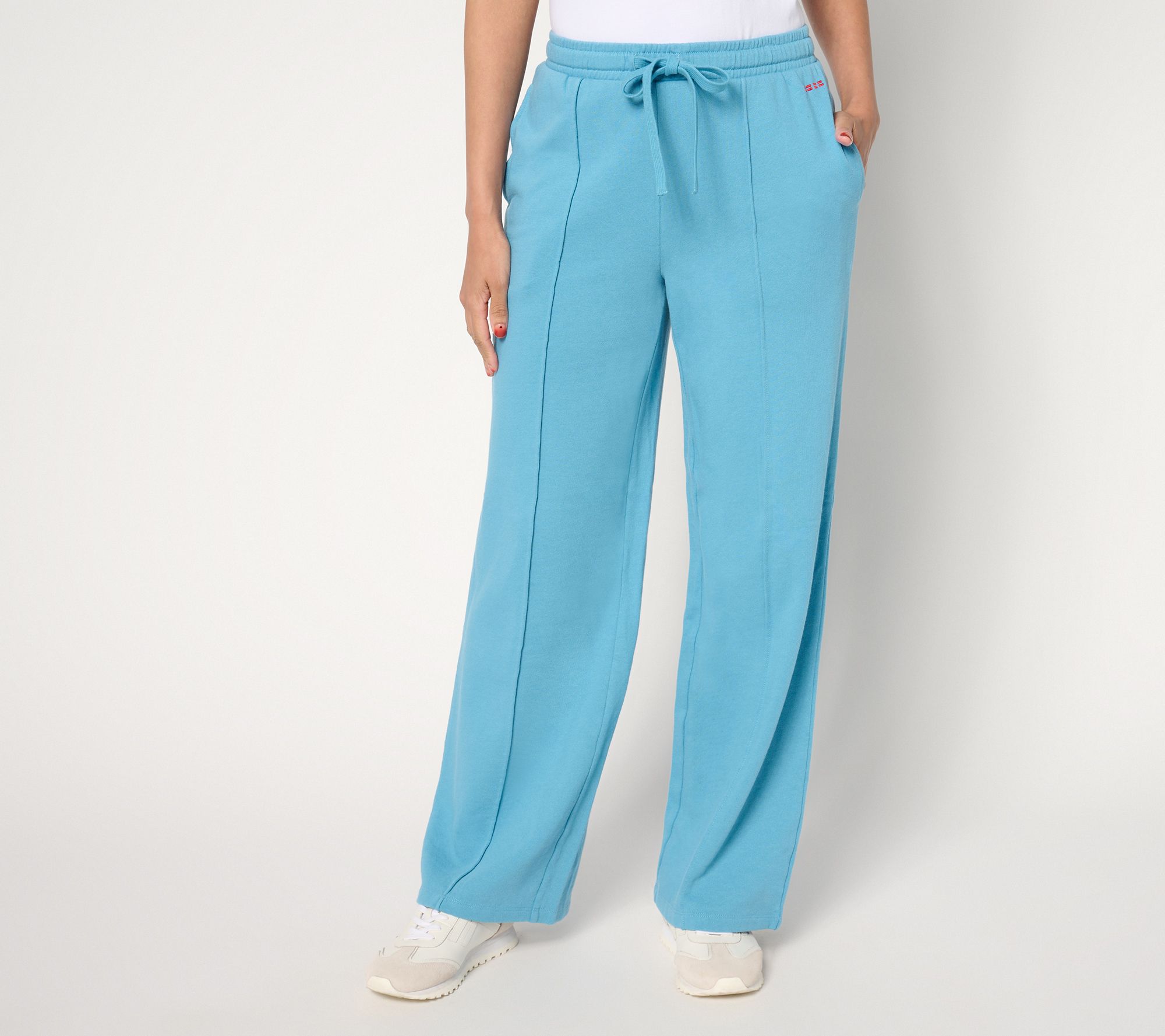 "As Is" Peace Love World Reg French Terry Pull On Pintuck Pants - QVC.com