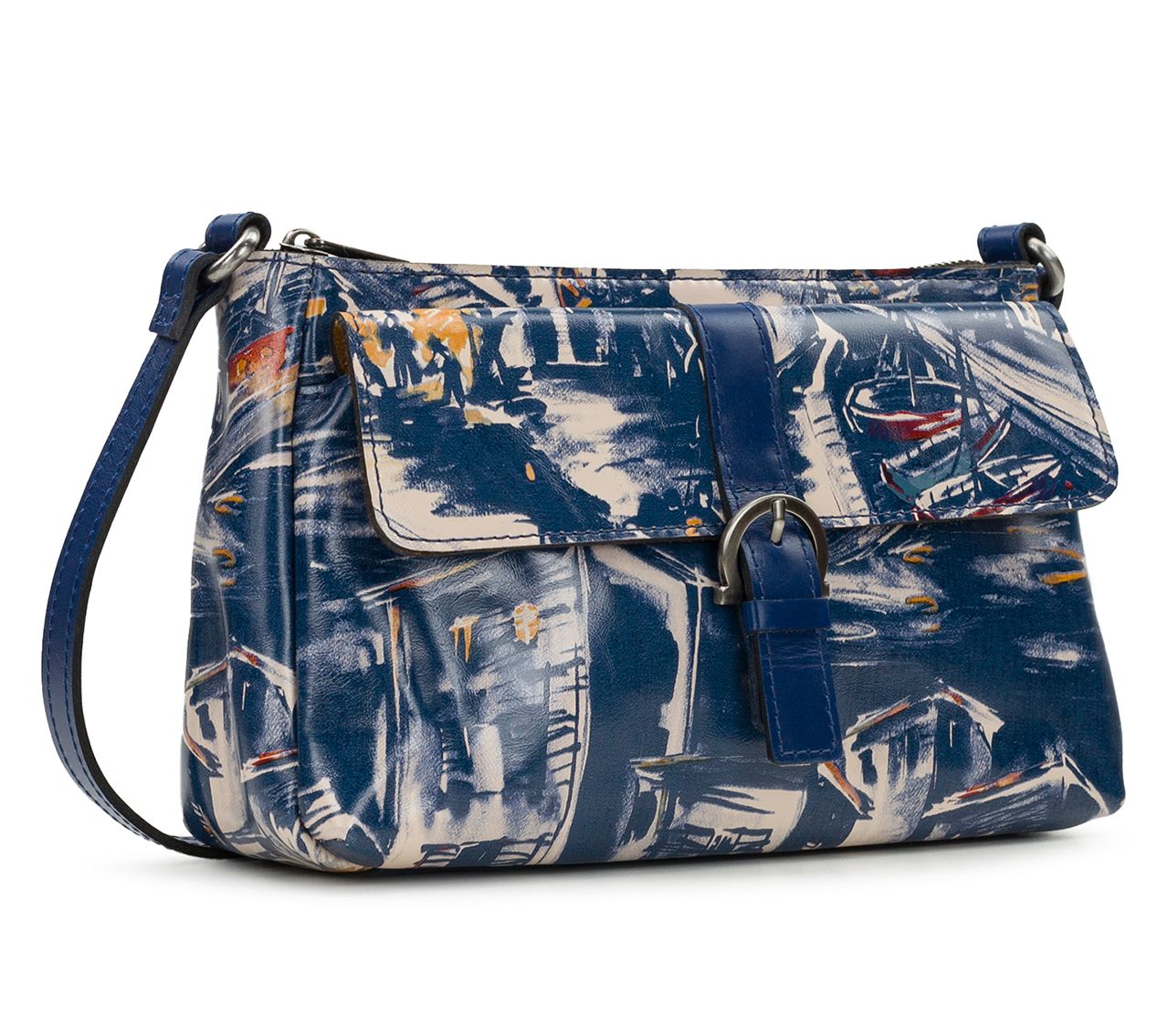 Patricia Nash Maisie Leather Crossbody in Harbor Nights - QVC.com