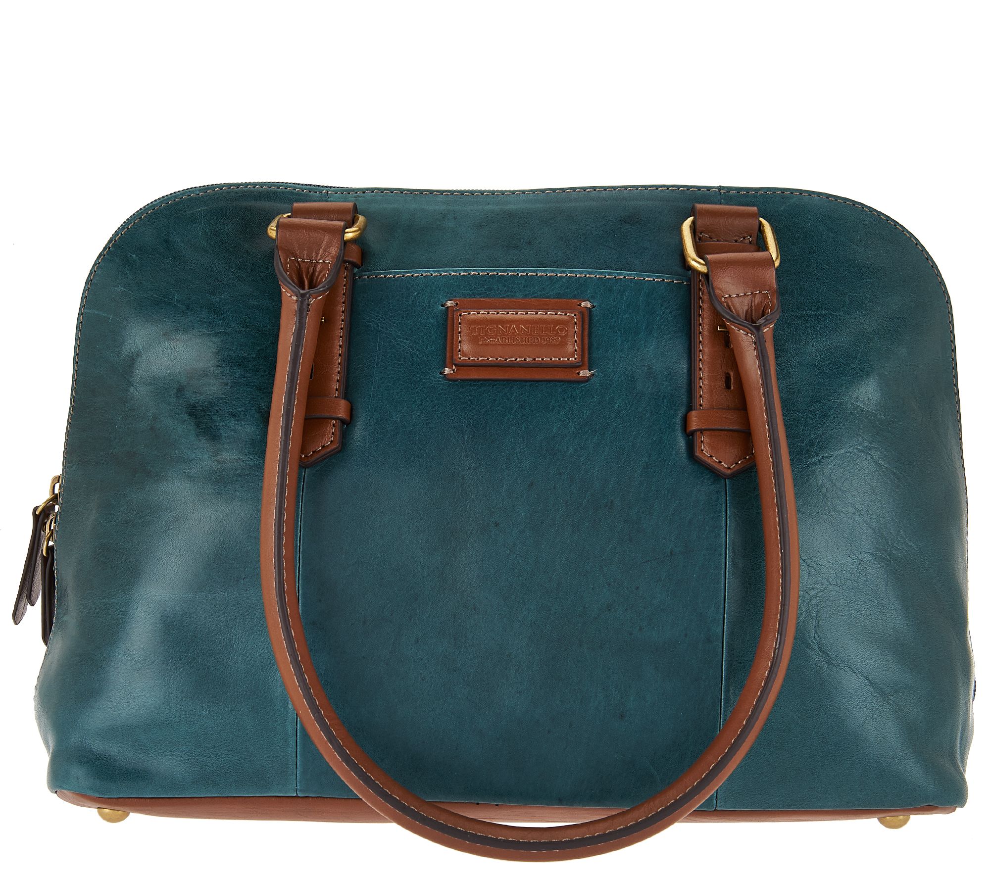 Tignanello Glazed Vintage RFID Dome Satchel - QVC.com