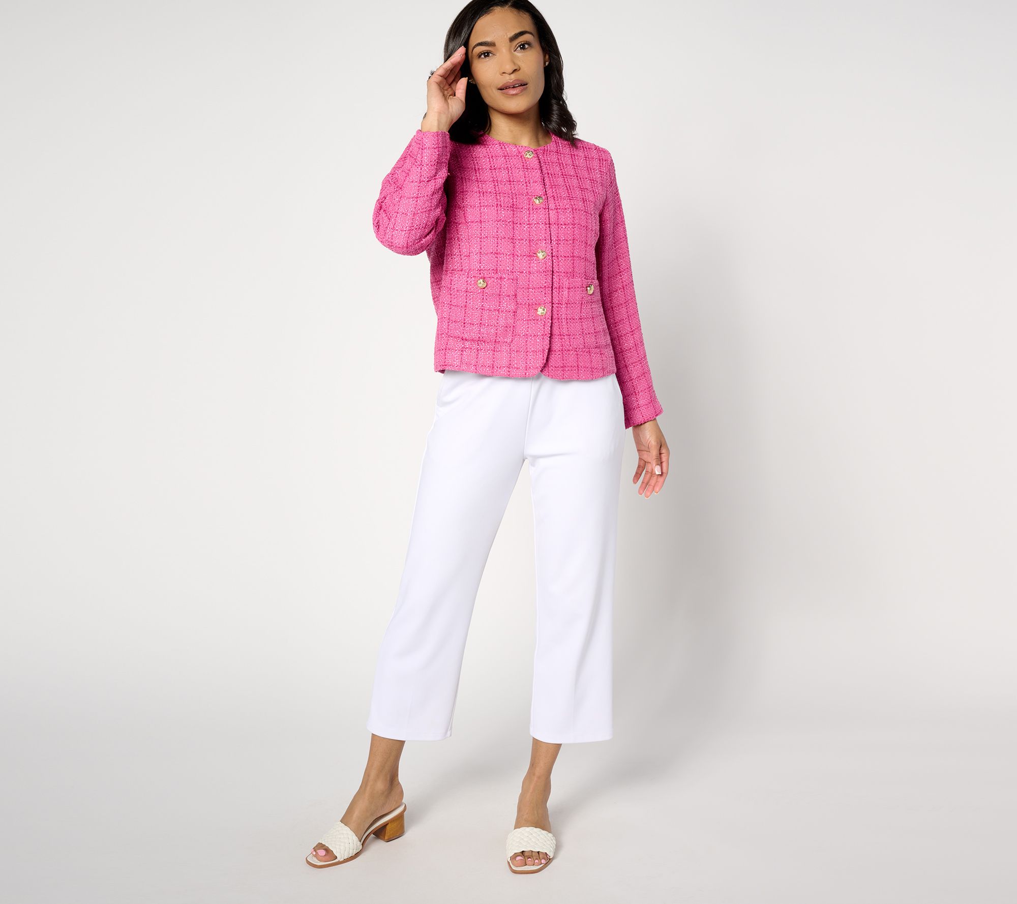 "As Is" Joan Rivers Red Carpet Boucle Blazer - QVC.com