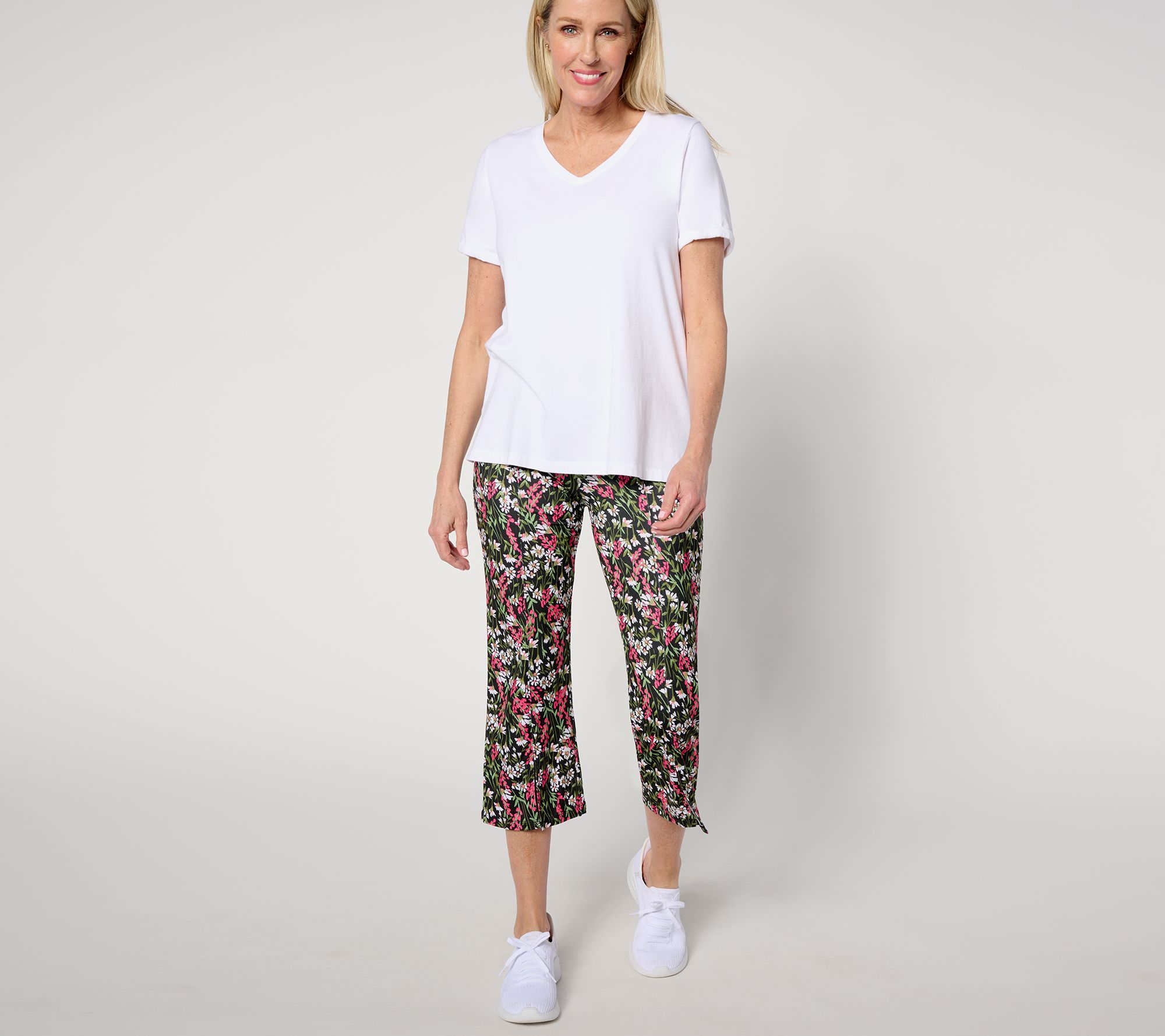 "As Is" Cuddl Duds Flexwear Split Hem Cropped Pants - QVC.com