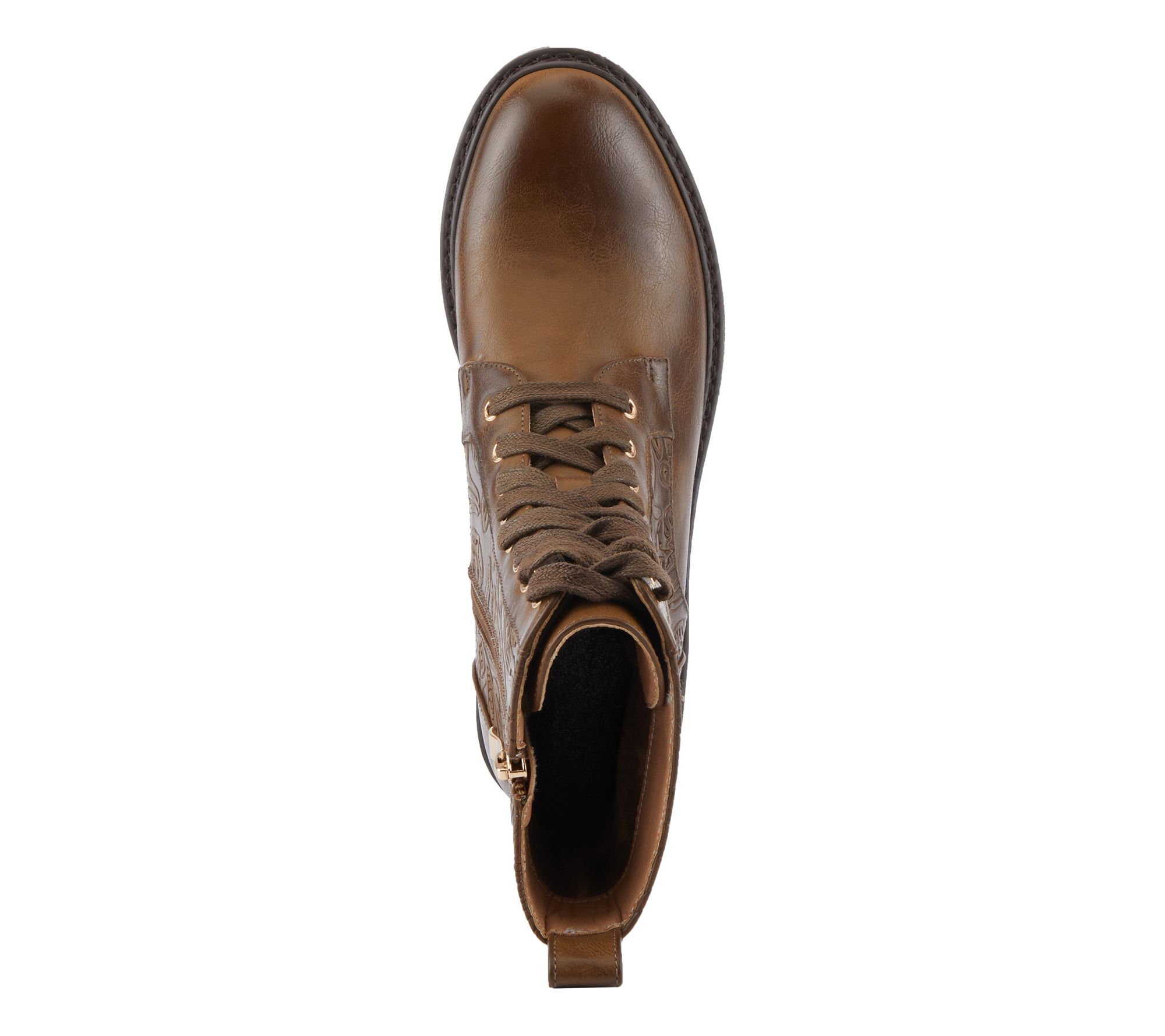 Patrizia by Spring Step Floral Embossed Boots -Bloominescent - QVC.com