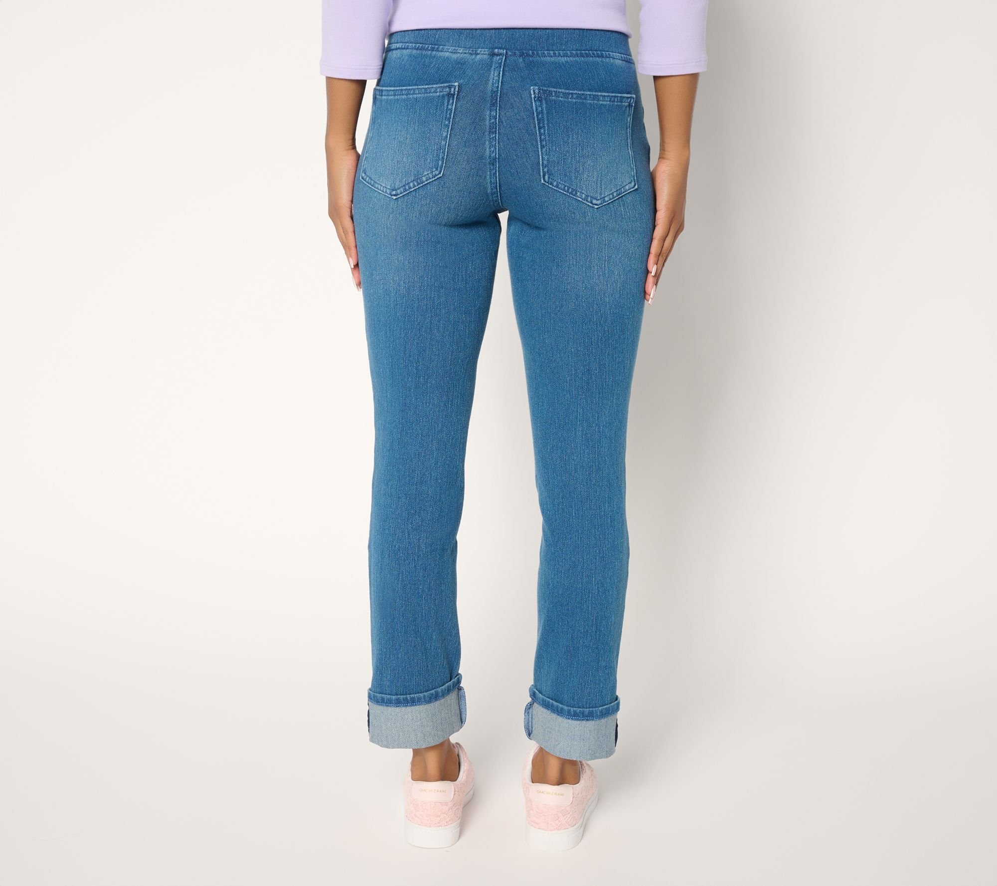 Belle by Kim Gravel Tall Flexibelle Game Day Cuffed Jean - QVC.com