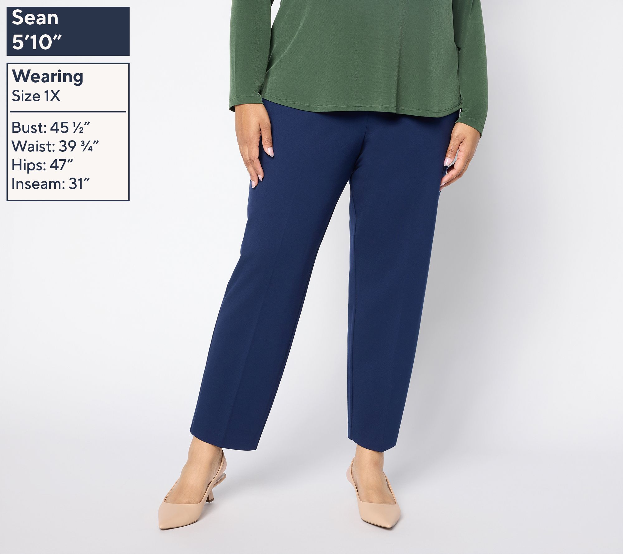 Susan Graver Petite Smart Ponte 350 Slim Leg Ankle Pants - QVC.com