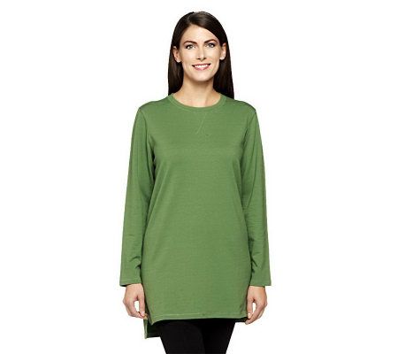 Denim & Co. Essentials Regular French Terry Tunic - QVC.com