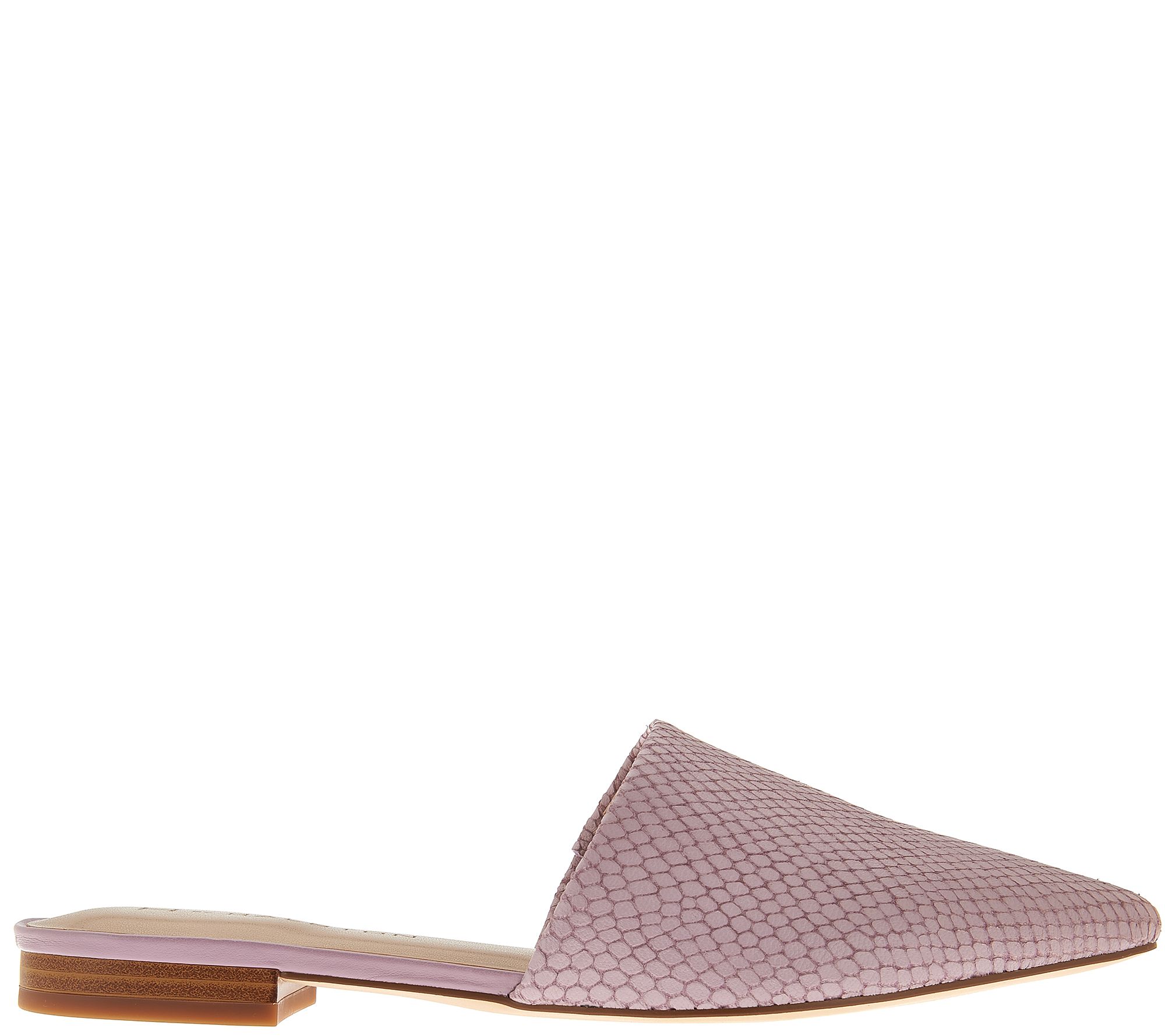 "As Is" H by Halston Pointed Toe Snake EmbossedLeather Slide - Alina ...