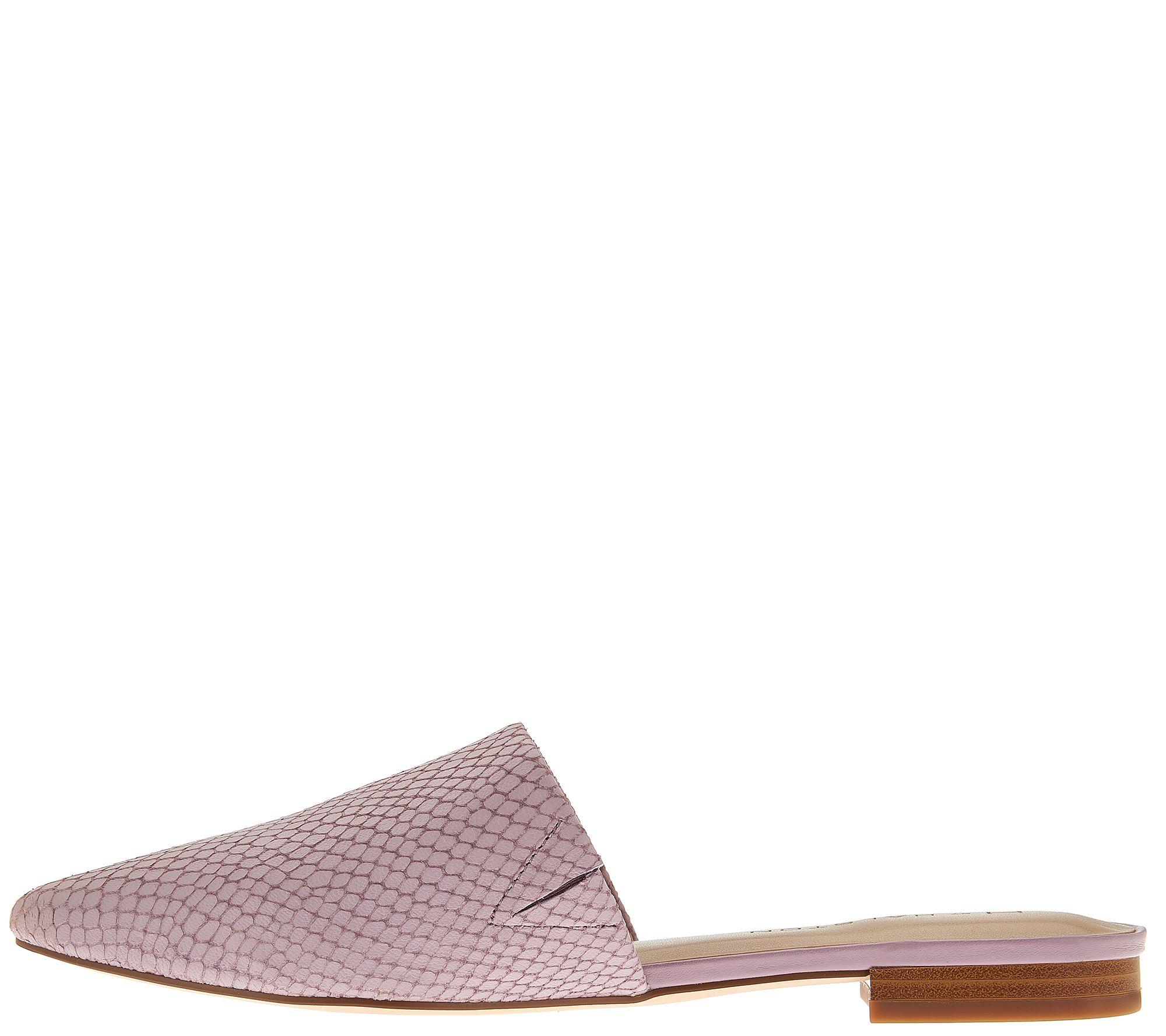 "As Is" H by Halston Pointed Toe Snake EmbossedLeather Slide - Alina ...