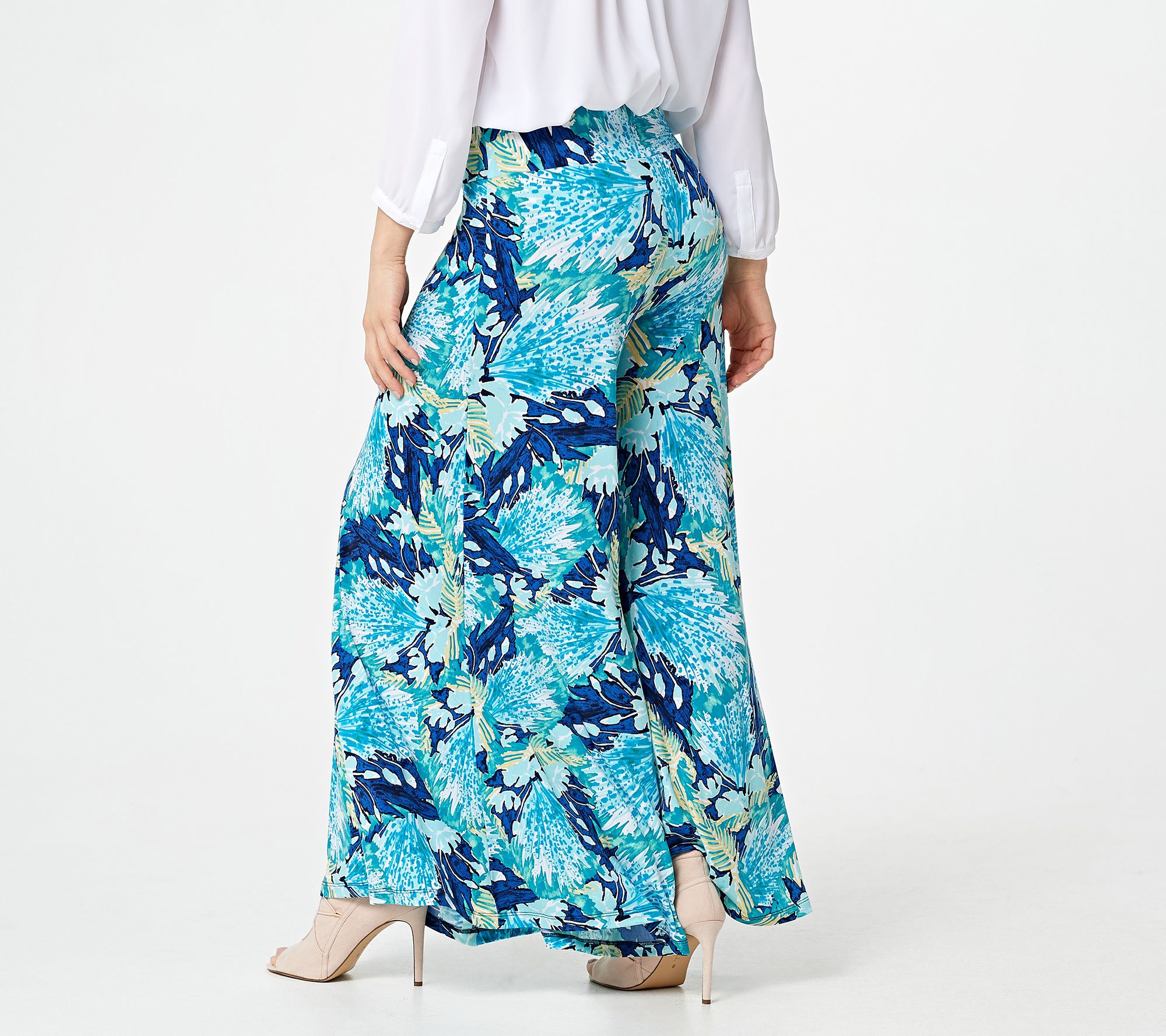 "As Is" G.I.L.I. Printed Flounce Pant - QVC.com