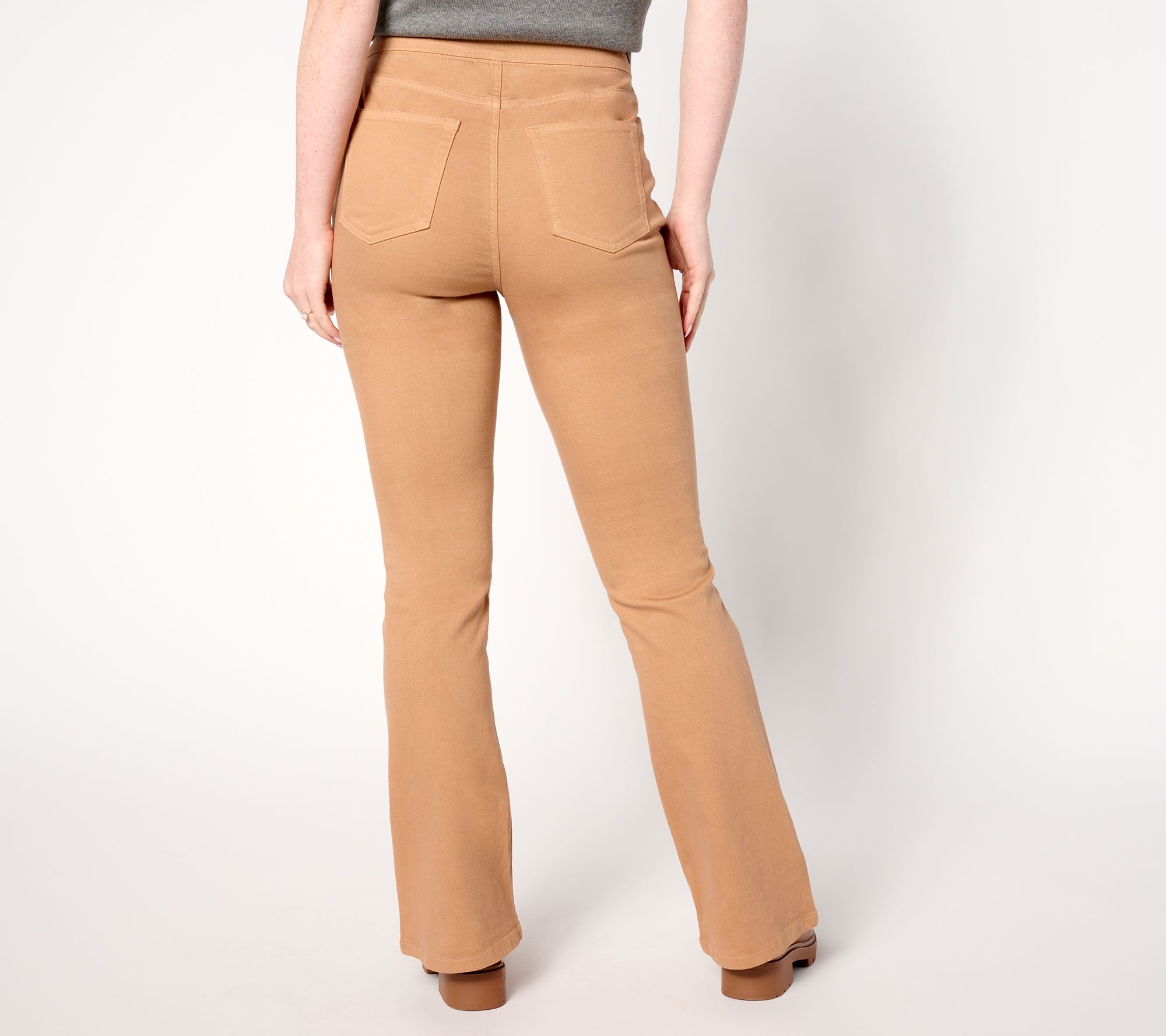 Denim & Co. Easy Stretch Full Length Baby Boot Pant - QVC.com