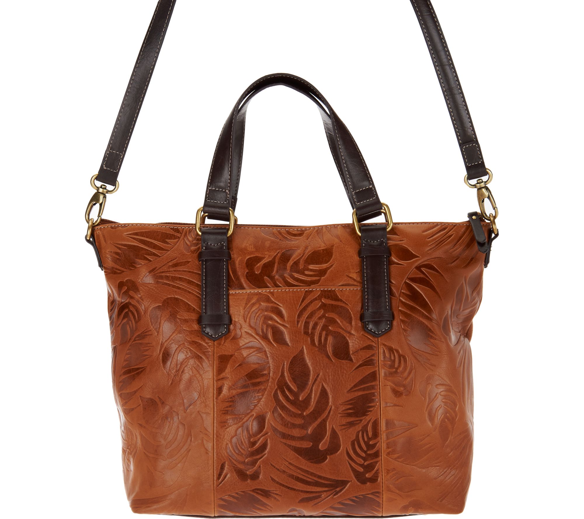 Tignanello Palm Embossed Vintage Leather RFID Shopper - QVC.com