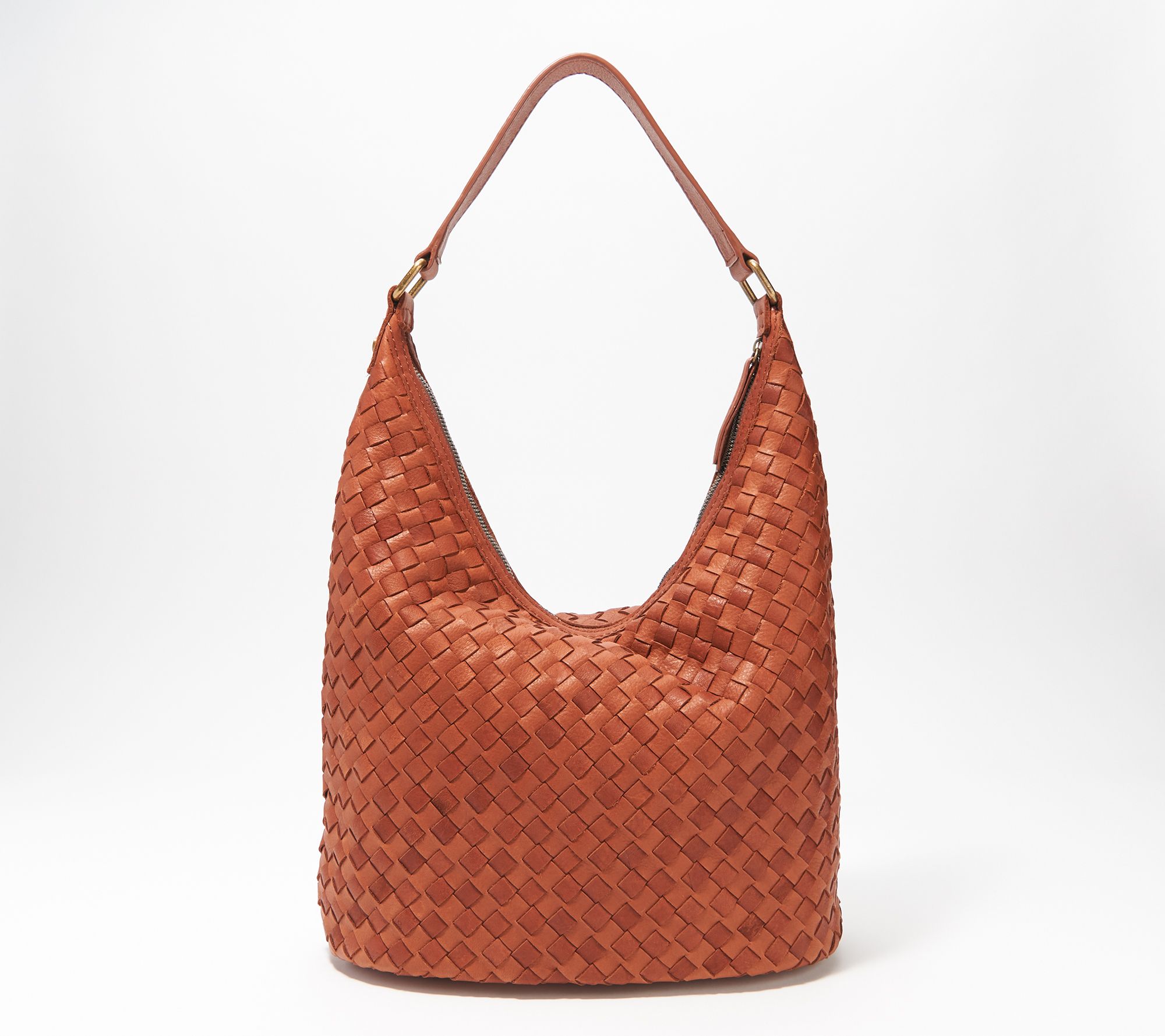 "As Is" American Leather Co. Woven Hobo - Carrie - QVC.com
