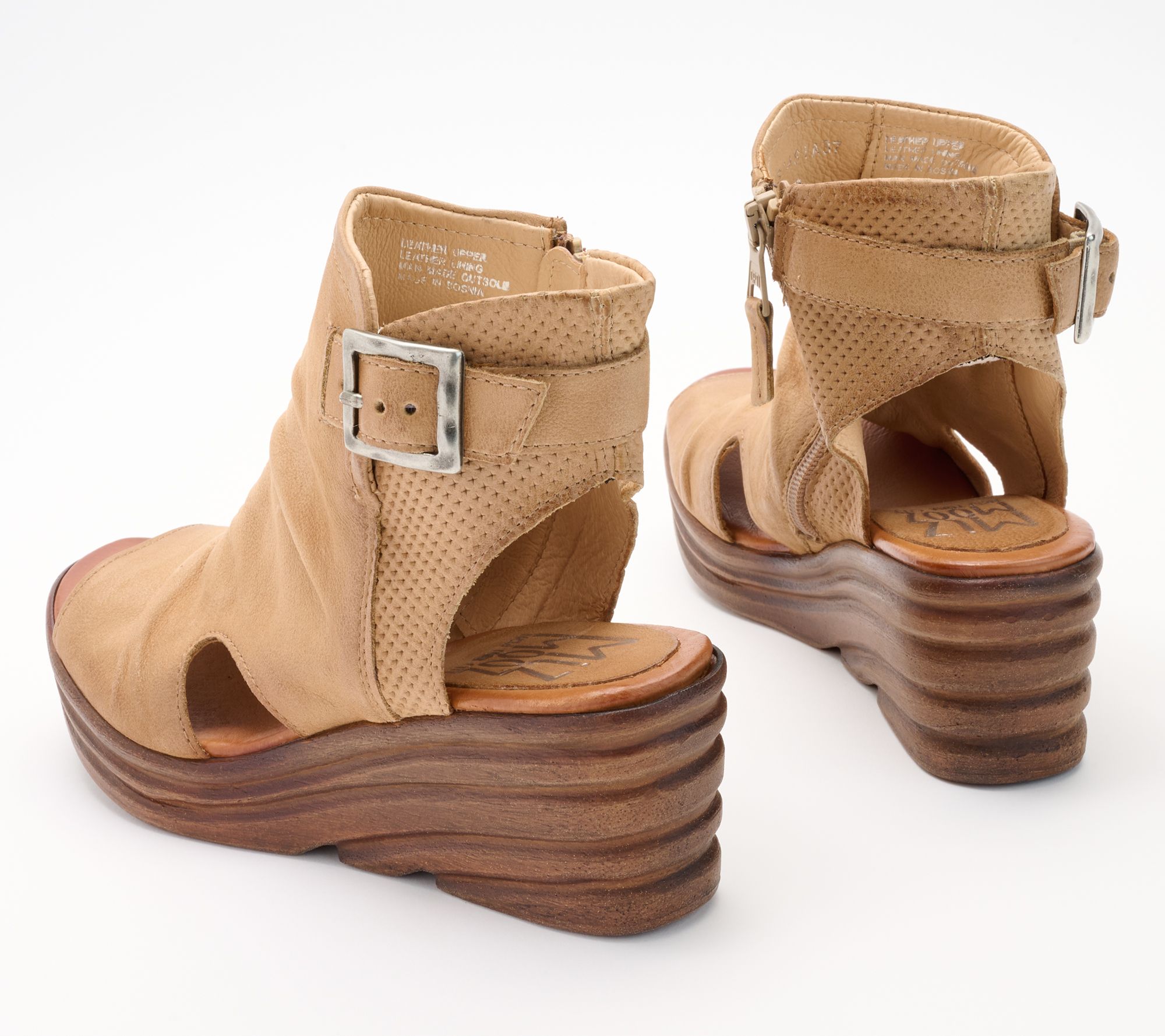 Miz Mooz Leather Wedge Sandals Anastasia