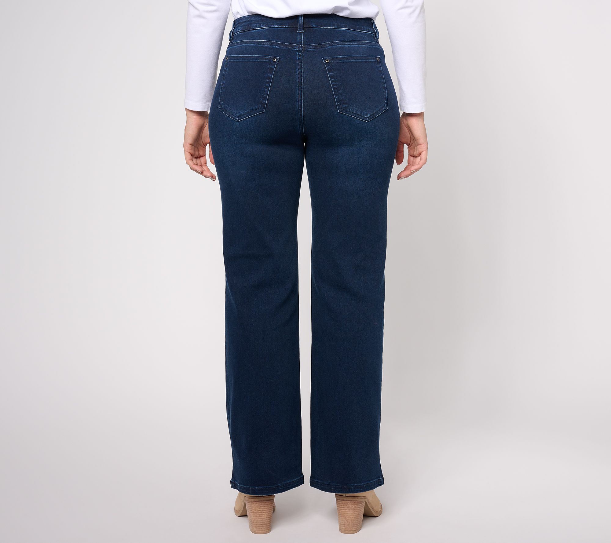 Jingle Belles by Kim Gravel Petite Satin Weave Wide Leg Jean - QVC.com