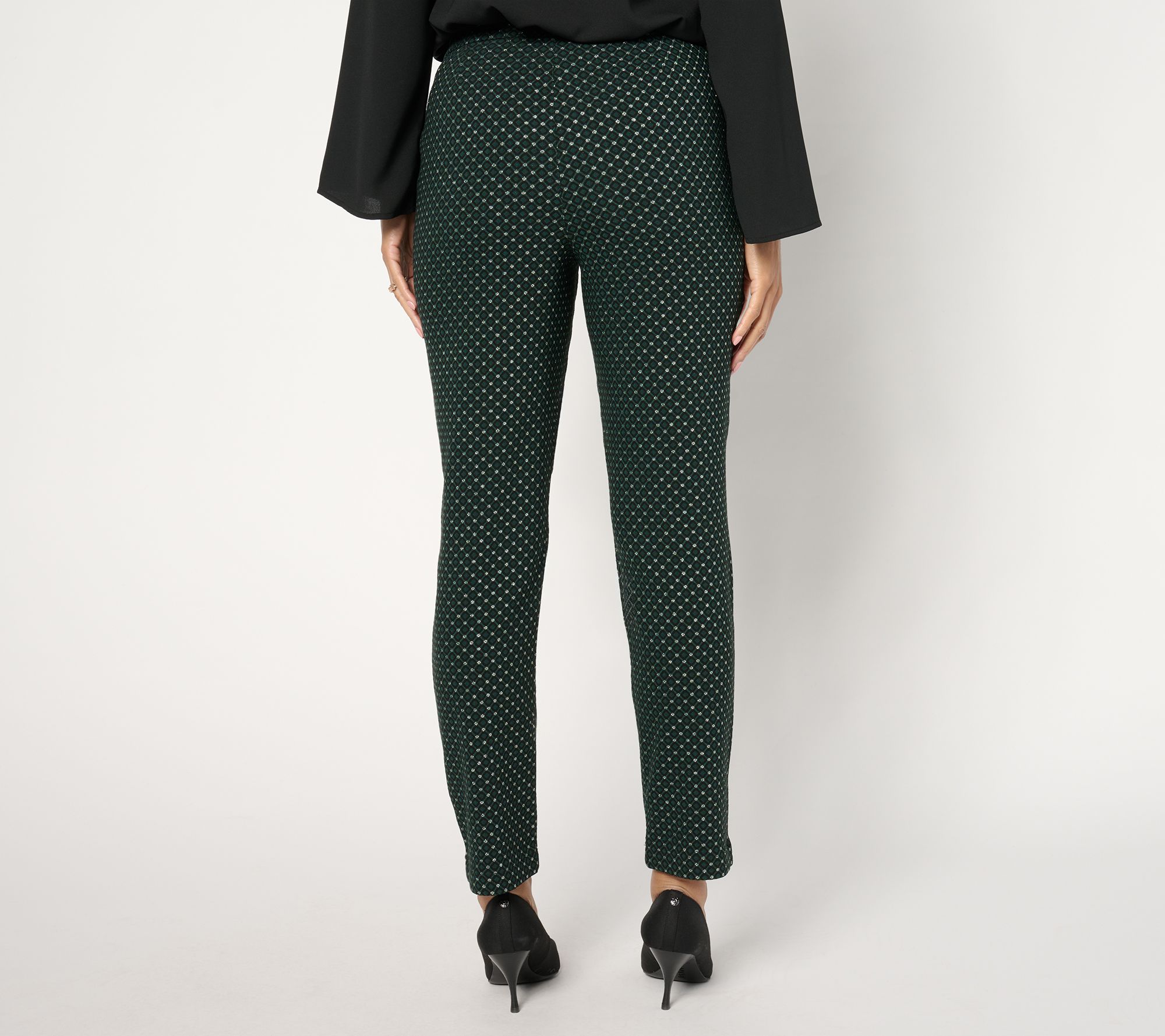 "As Is" Joan Rivers Regular Jacquard Metallic Ankle Pant - QVC.com
